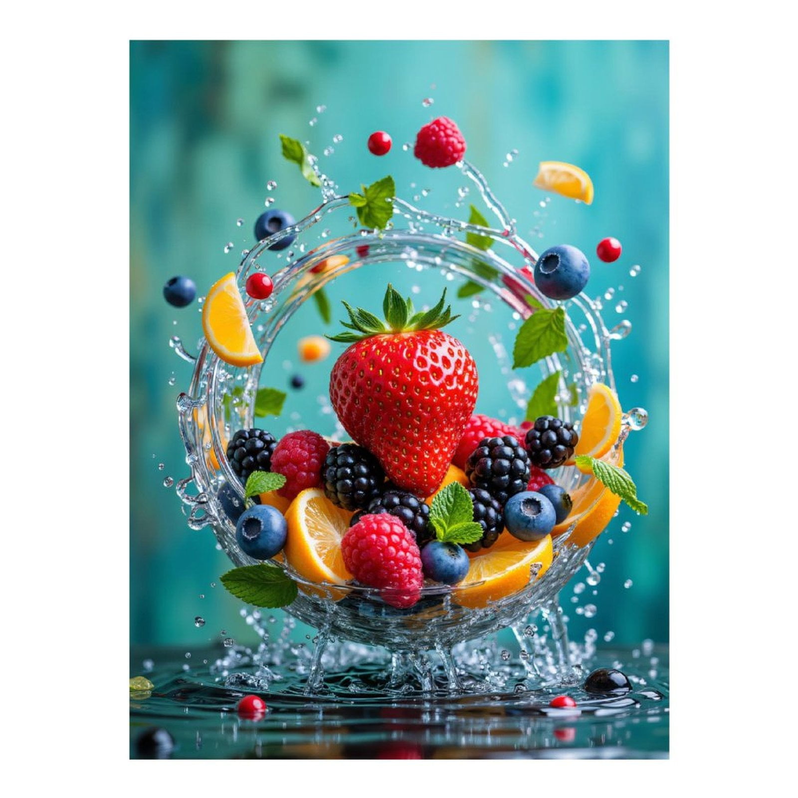 Diamond Art Kit for Adults, Colorful Fruit Splash Composition Diamond ...