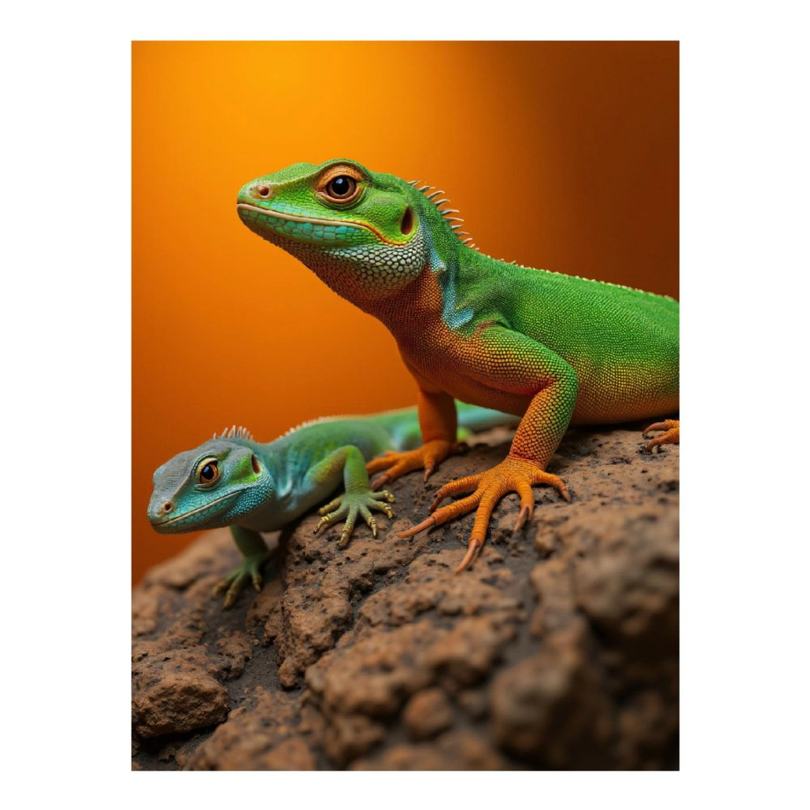 Diamond Art Kit for Adults, Colorful Lizards On Rocky Surface Diamond ...