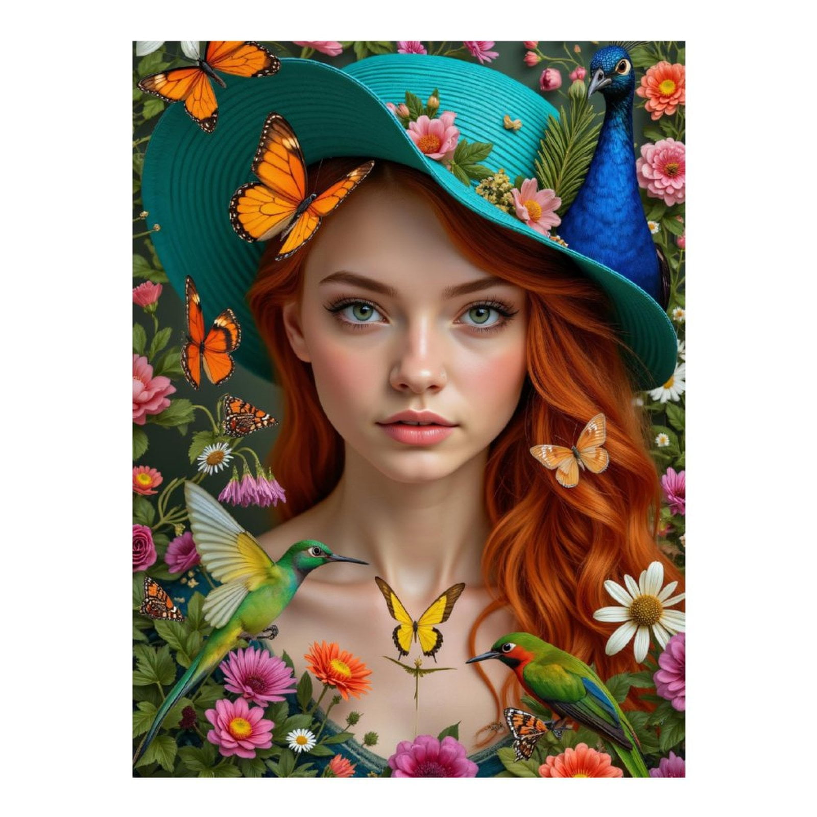 Diamond Art Kit for Adults, Colorful Nature Portrait Flora Fauna ...