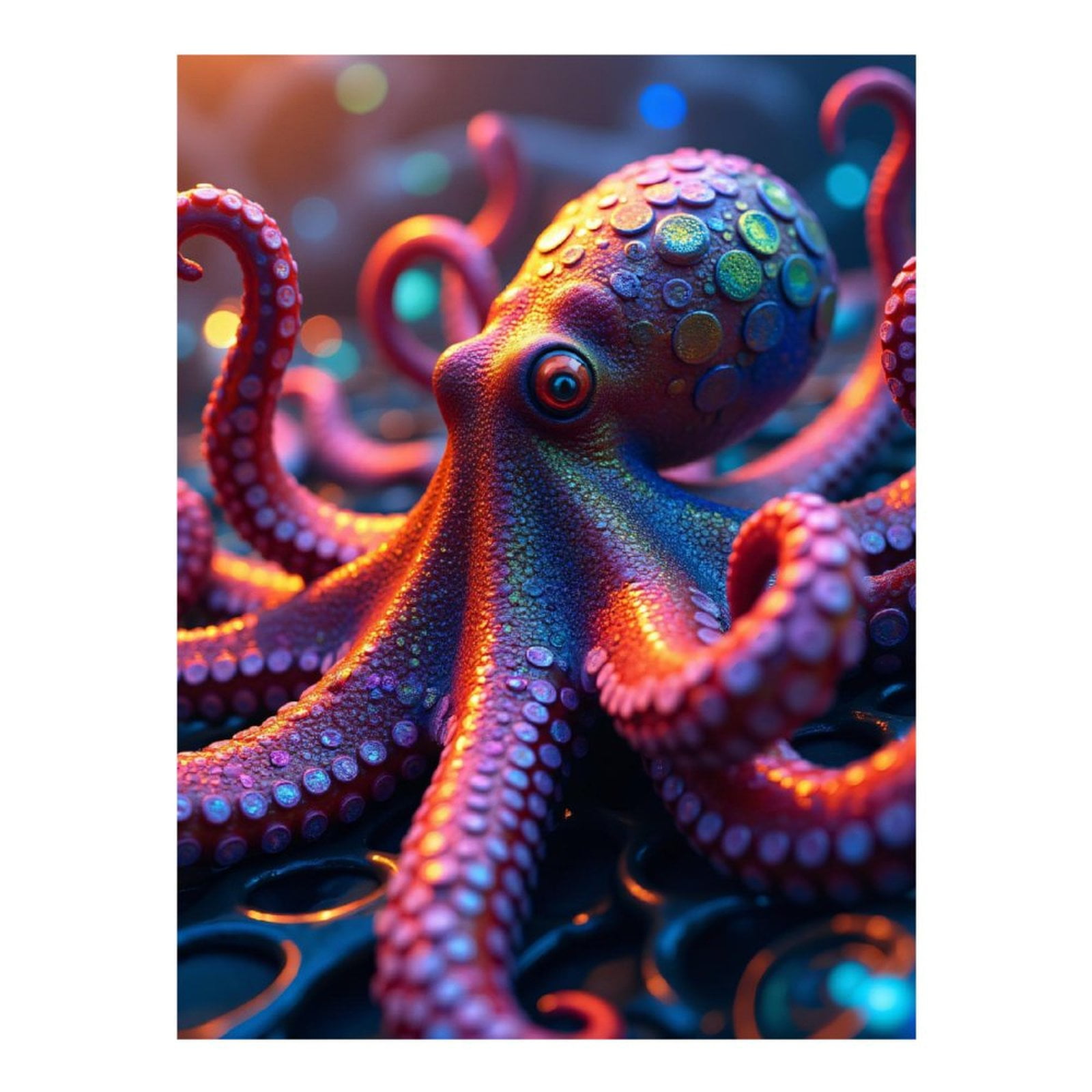 Diamond Art Kit for Adults, Colorful Octopus Vibrant Ocean Scene ...