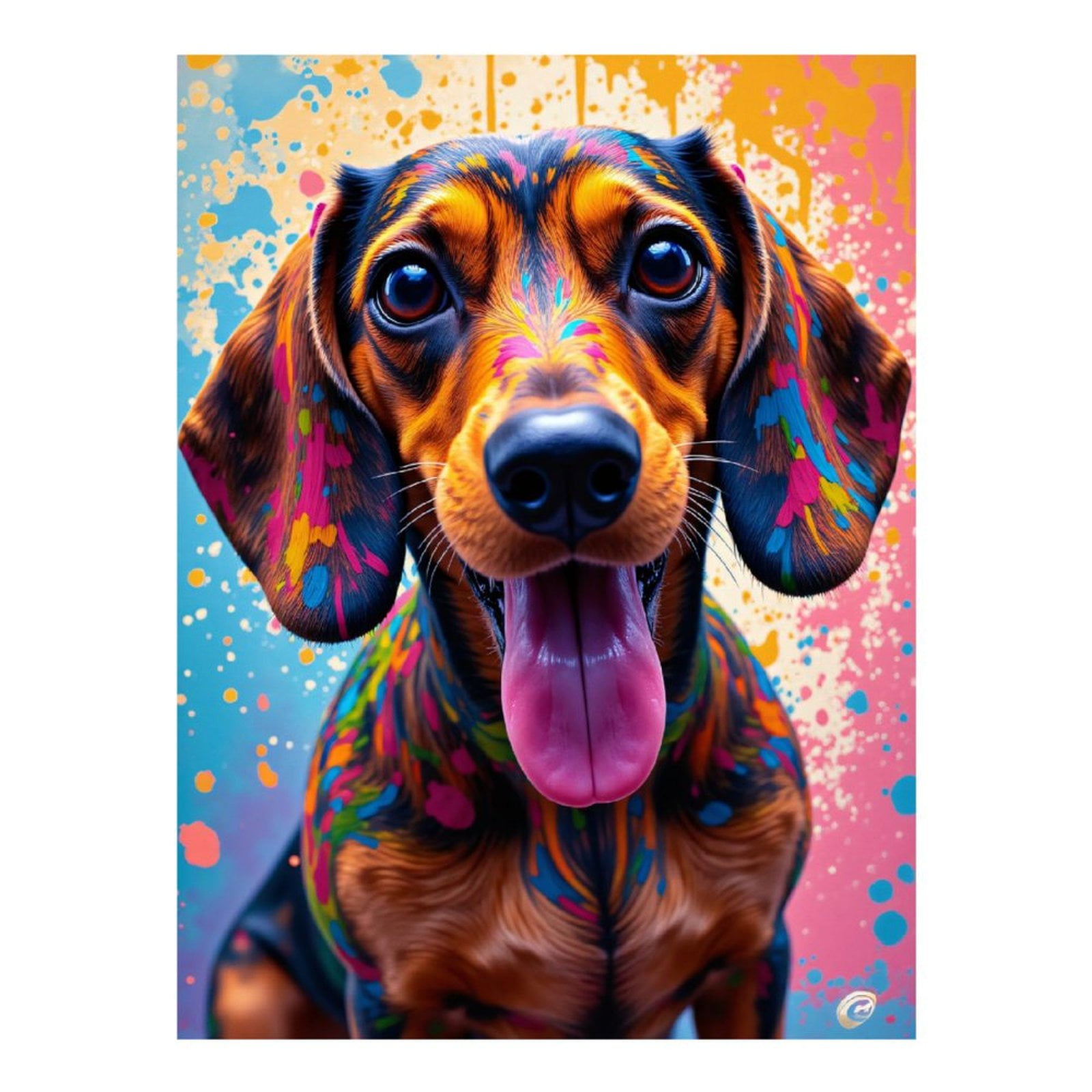 Diamond Art Kit for Adults, Colorful Paint Splatter Dog Art Diamond ...