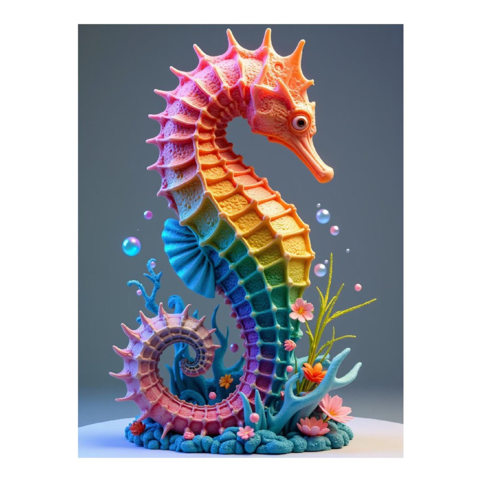 Diamond Art Kit for Adults, Colorful Seahorse Ocean Fantasy Diamond ...