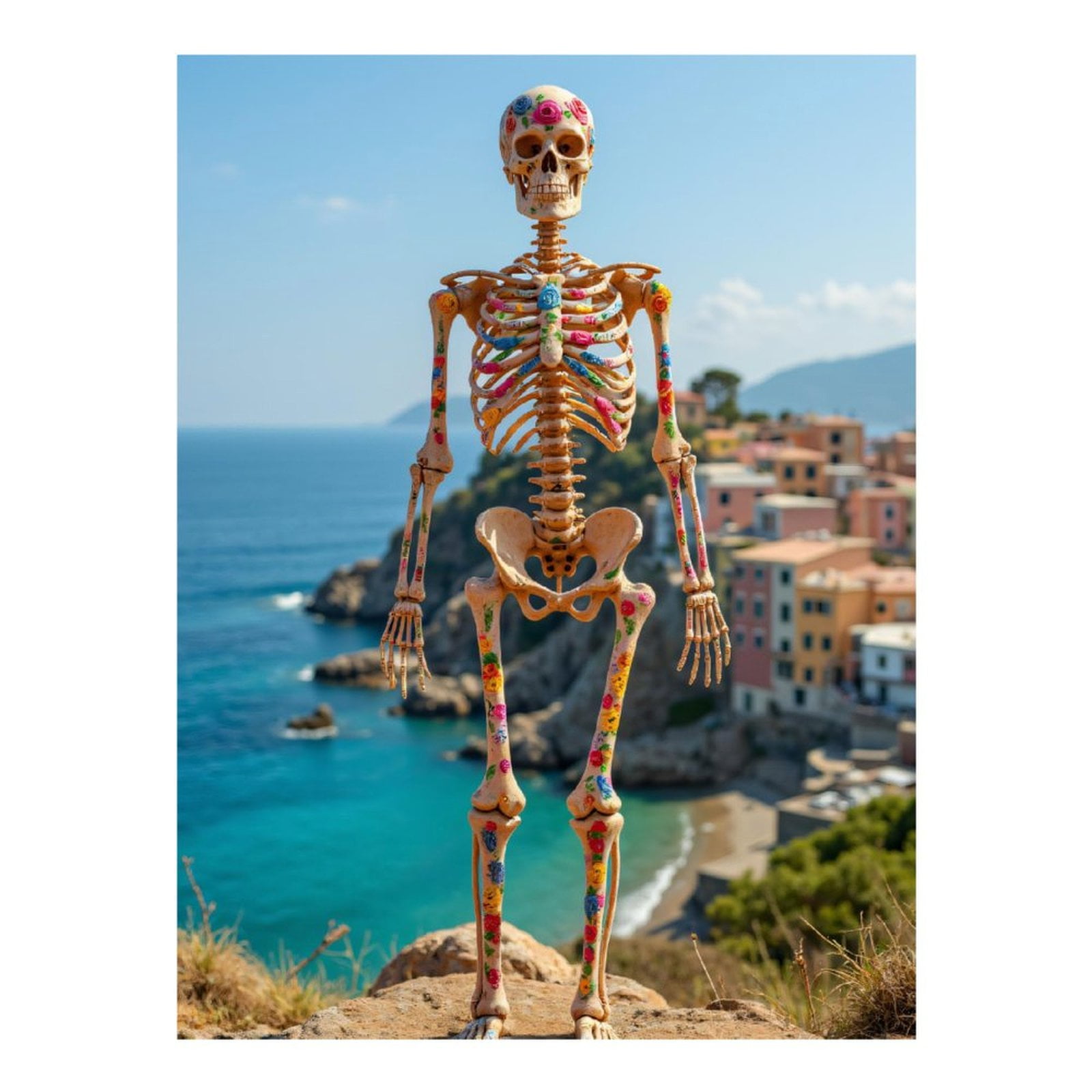 Diamond Art Kit for Adults, Colorful Skeleton Coastal View Diamond ...