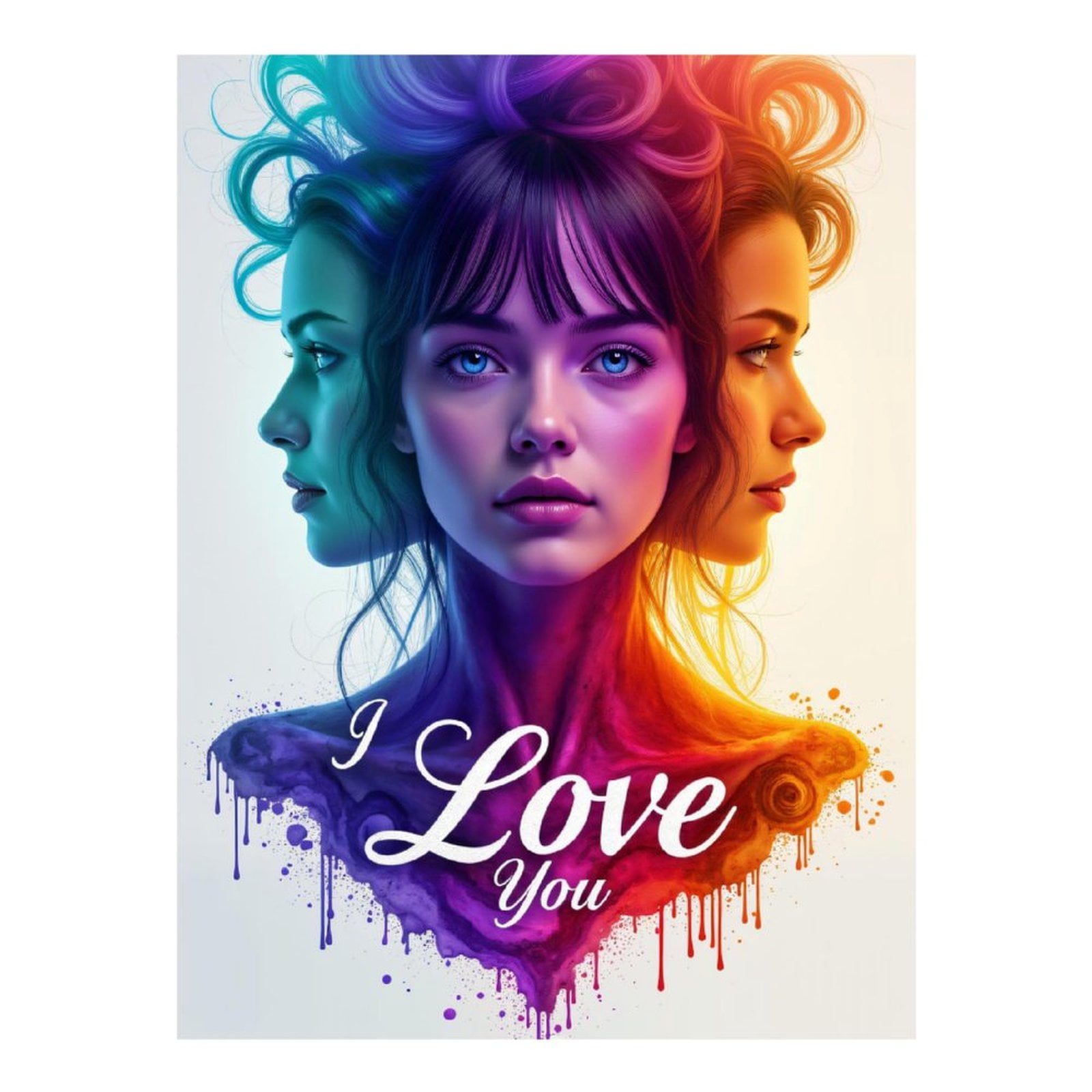 Diamond Art Kit for Adults, Colorful Triple Portrait Art Diamond ...