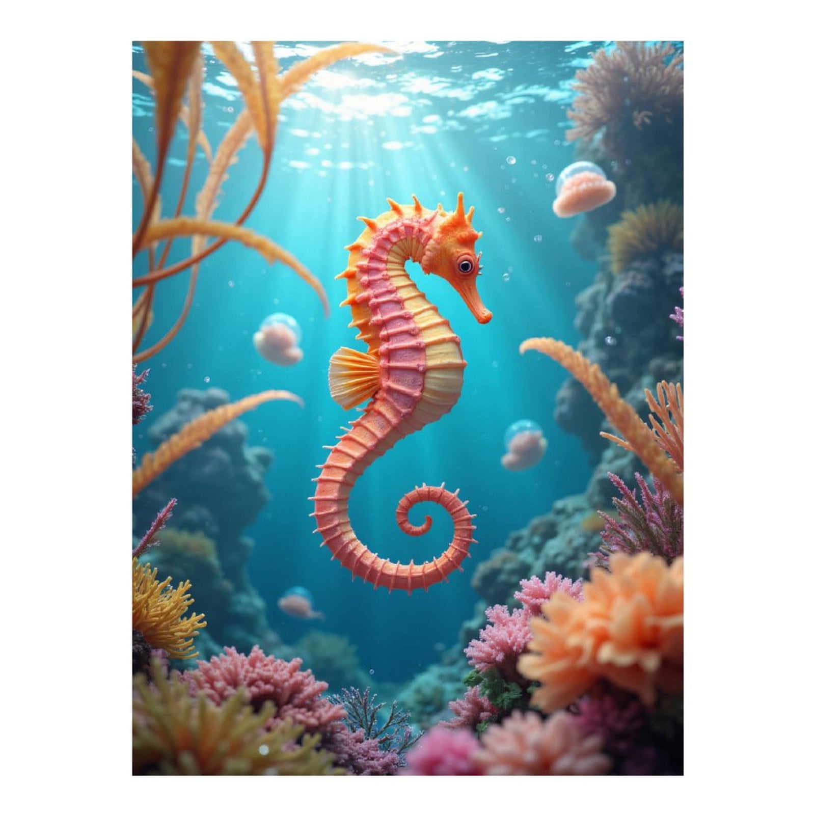Diamond Art Kit for Adults, Coral Reef Seahorse Ocean Scene Diamond ...