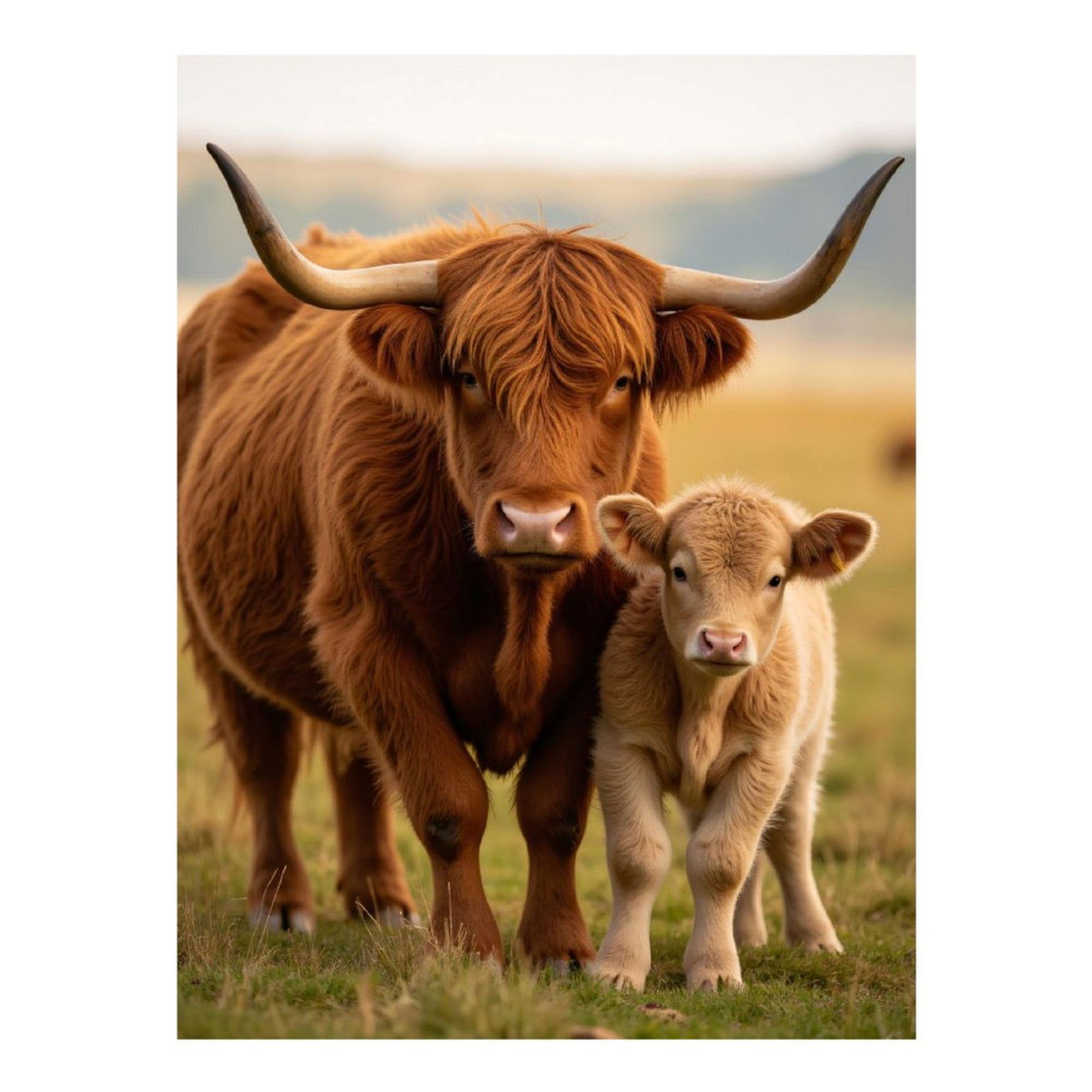 Diamond Art Kit for Adults, Cow And Calf In Pasture Scene Diamond ...