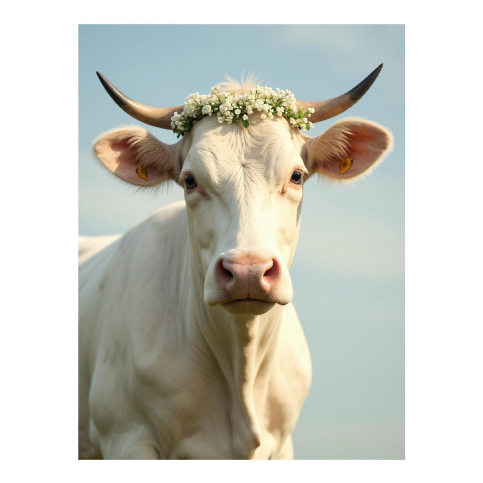Diamond Art Kit for Adults, Cow With Floral Headpiece Diamond Painting ...