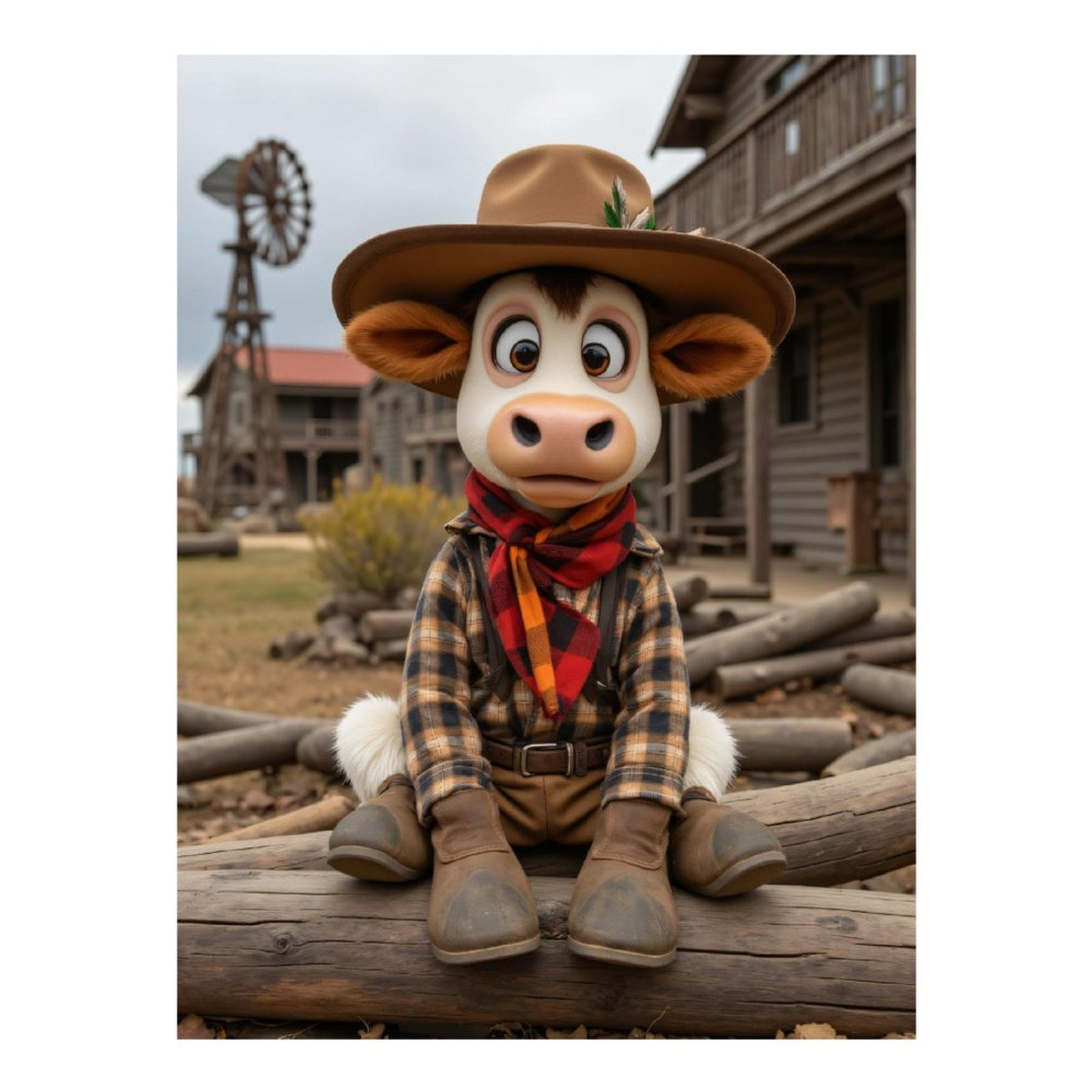 Diamond Art Kit for Adults, Cowboy Cow Cartoon Rustic Scene Diamond Painting for Adults ...