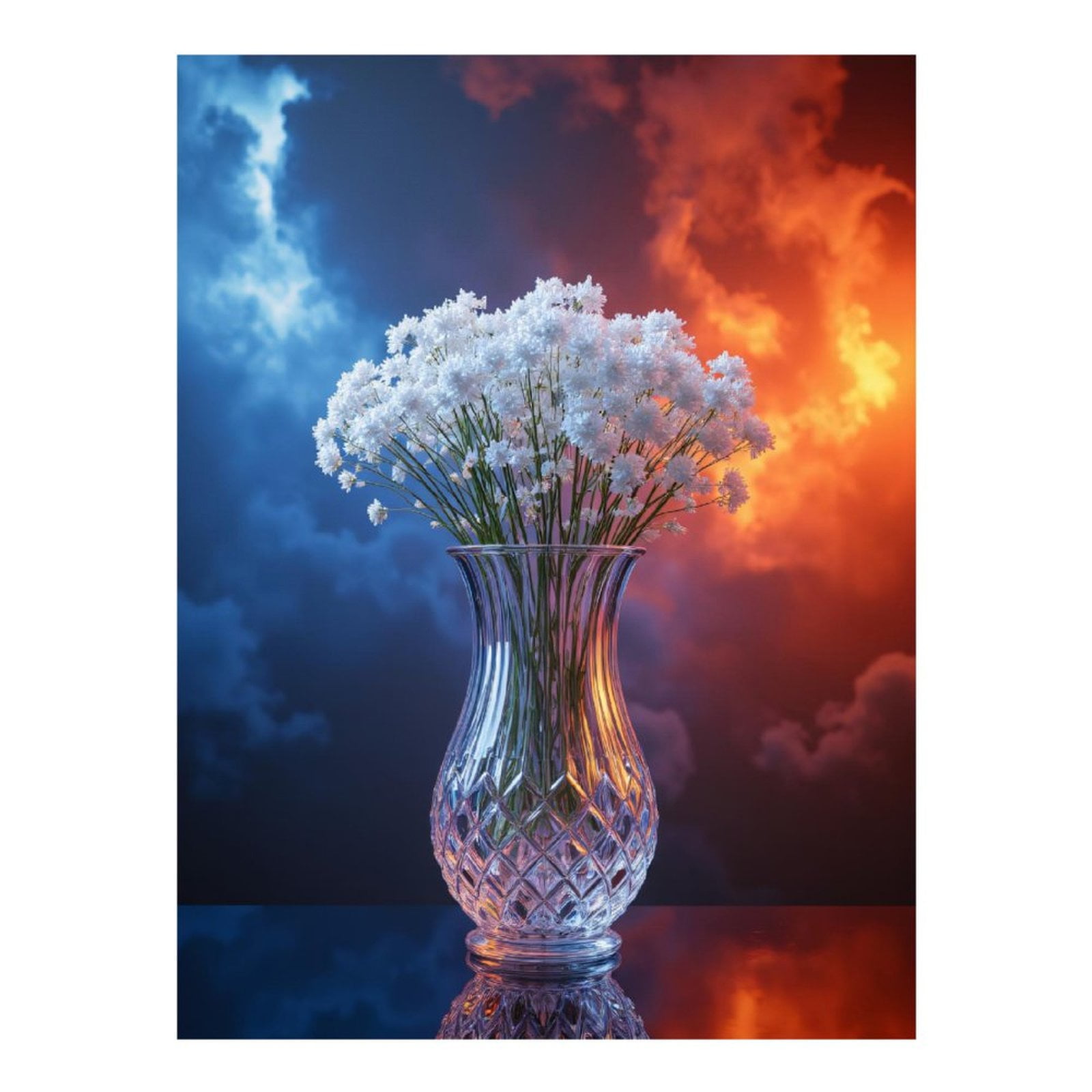 Diamond Art Kit for Adults, Crystal Vase Floral Contrast Diamond ...