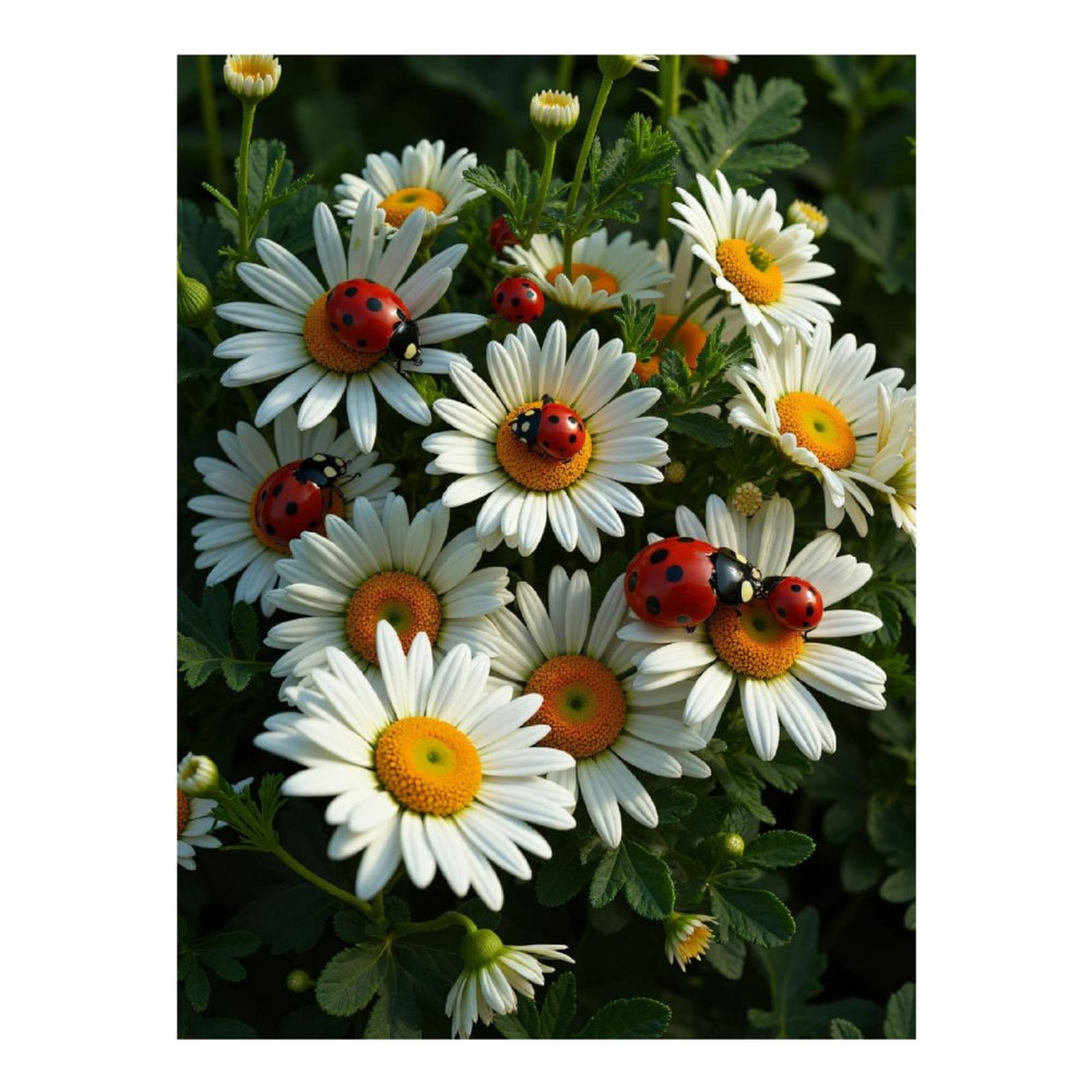 Diamond Art Kit for Adults, Daisies Ladybugs Garden Blossoms Diamond ...