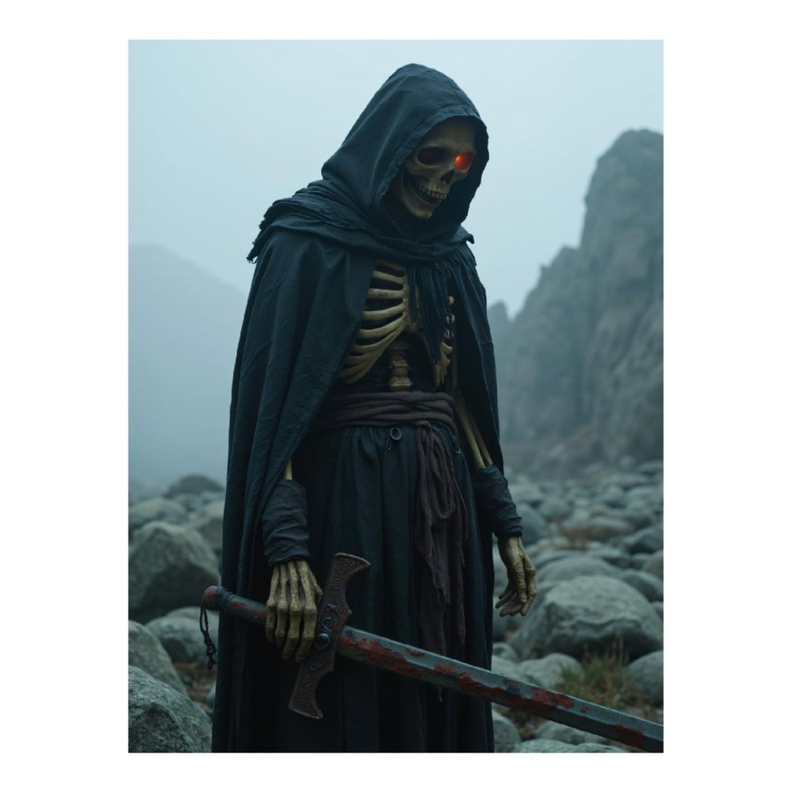 Diamond Art Kit for Adults, Dark Hooded Skeleton Warrior Diamond ...