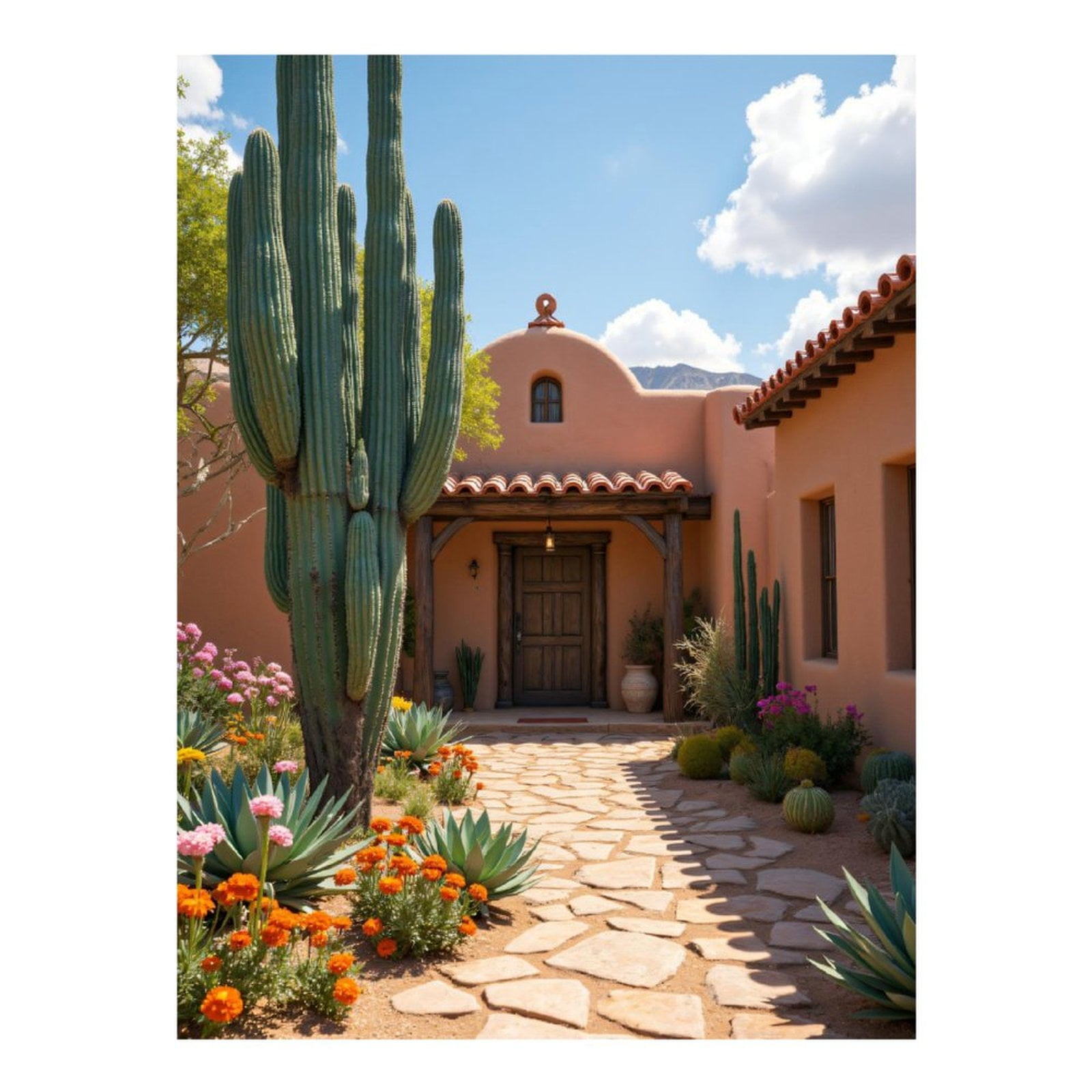 Diamond Art Kit for Adults, Desert Garden with Cacti And Flowers ...
