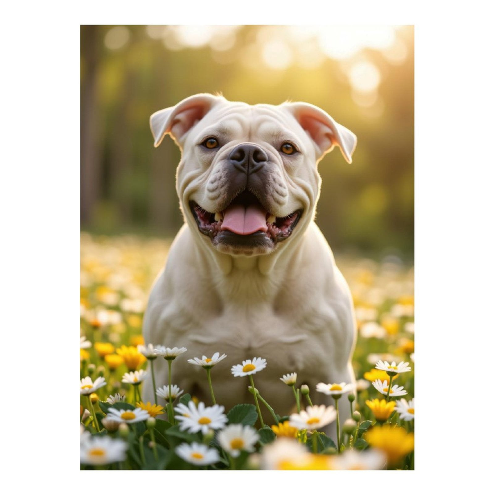 Diamond Art Kit for Adults, Dog In Flower Field Smiling Diamond ...