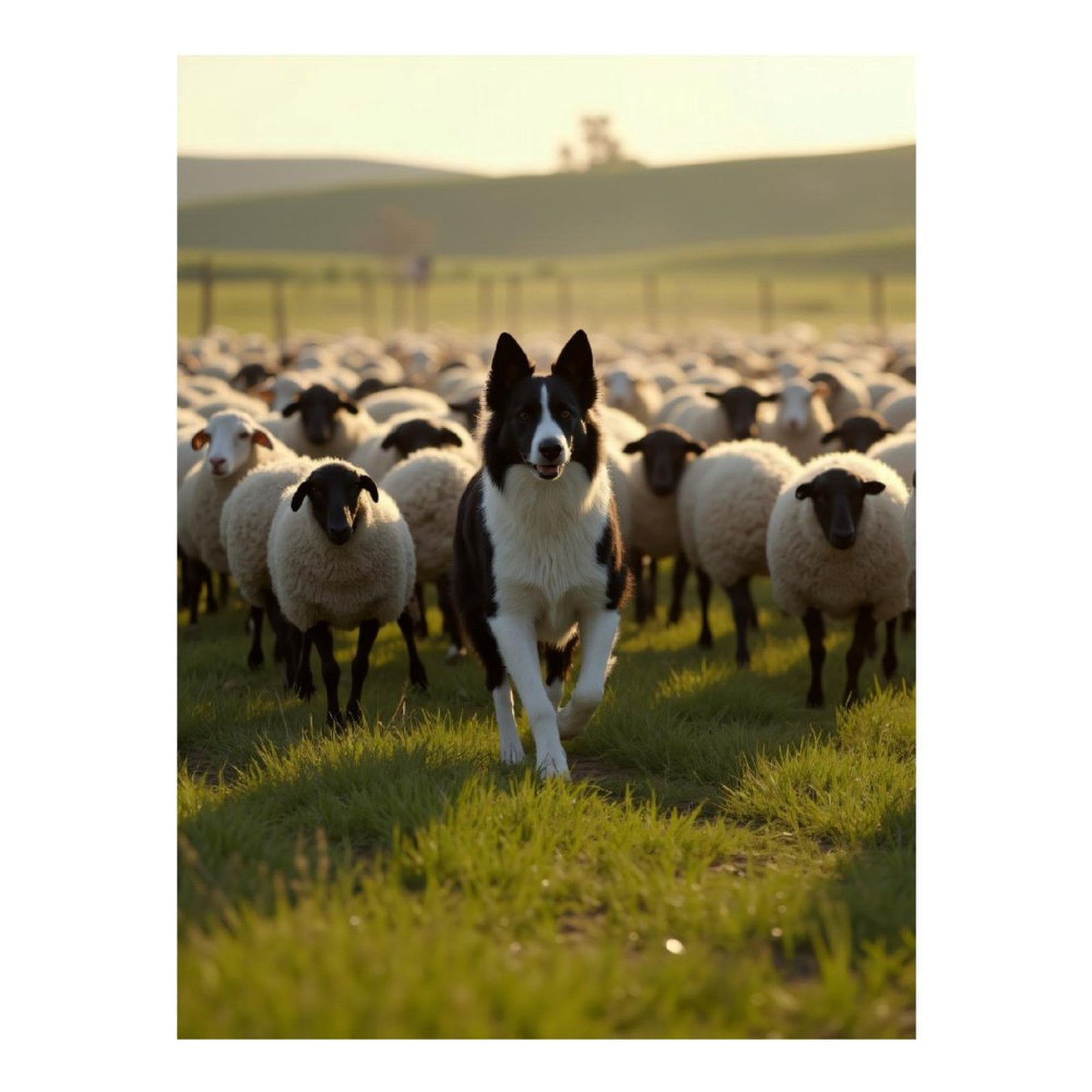 Diamond Art Kit for Adults, Dog Herding Sheep In Field Diamond Painting ...
