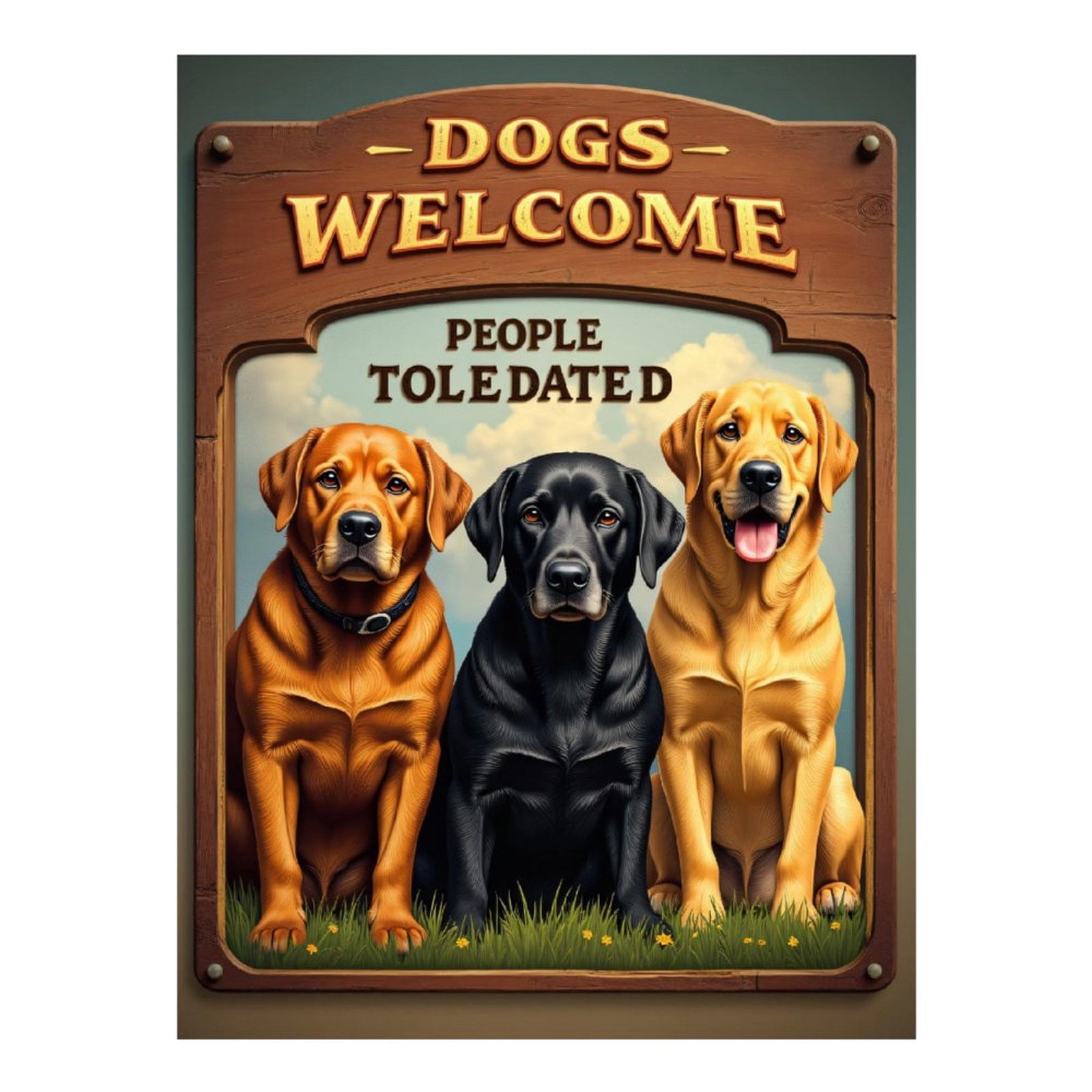 Diamond Art Kit for Adults, Dogs Welcome Sign Three Pups Diamond ...