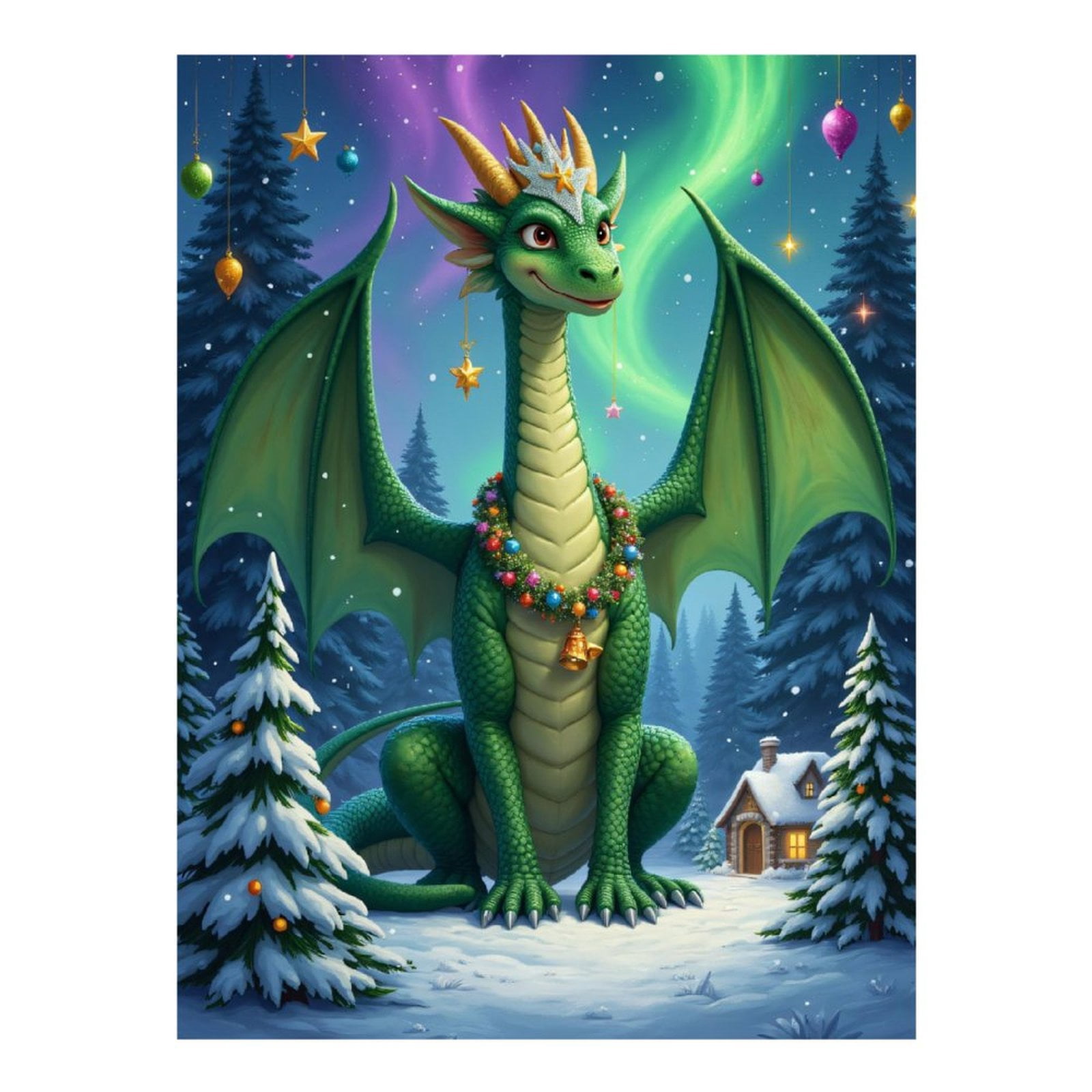 Diamond Art Kit for Adults, Dragon Winter Wonderland Scene Diamond ...