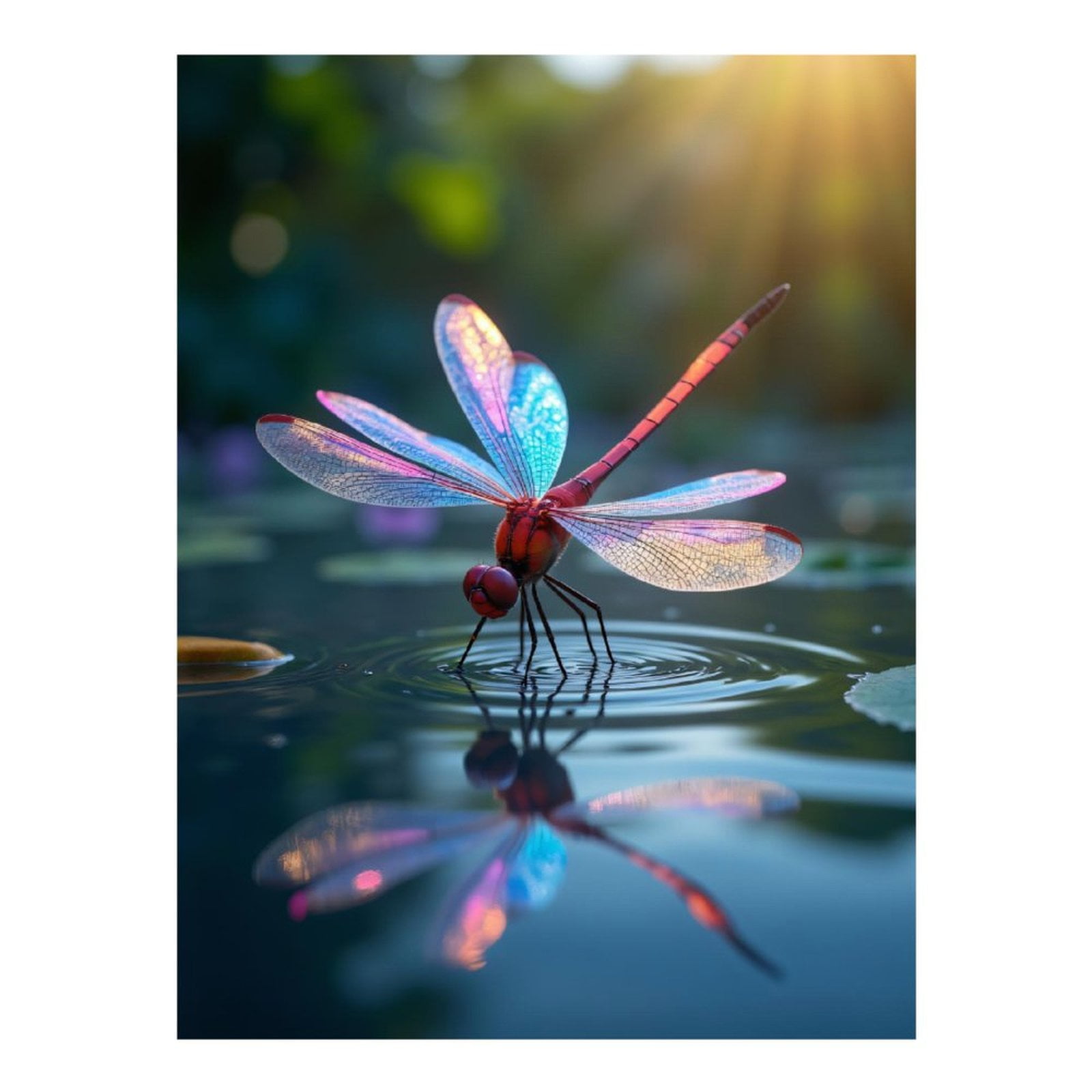 Diamond Art Kit for Adults, Dragonfly Radiant Wings Reflection Diamond ...