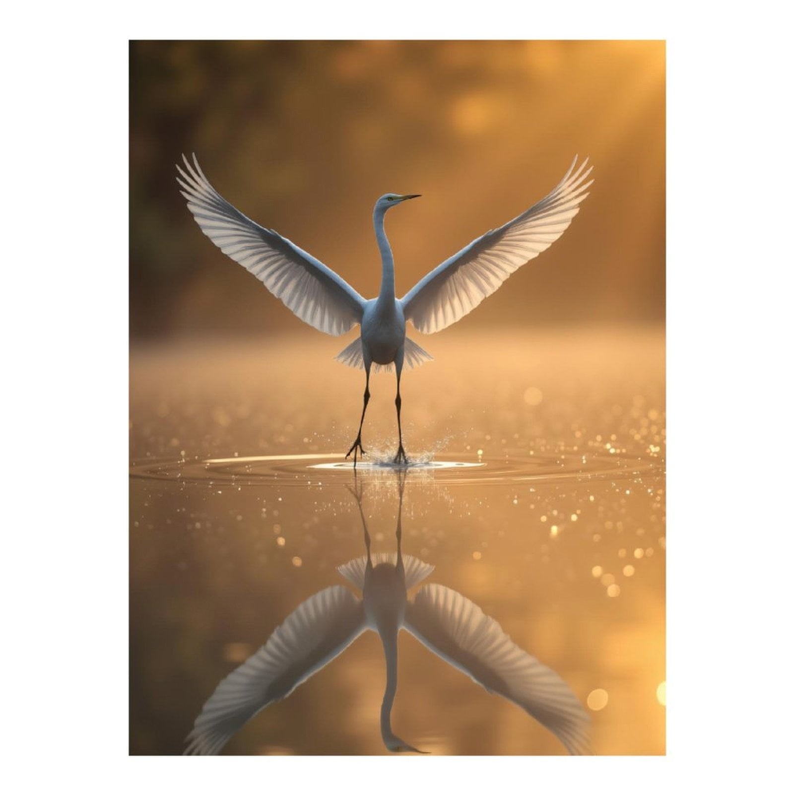 Diamond Art Kit for Adults, Elegant Bird Wings Sunset Reflection ...