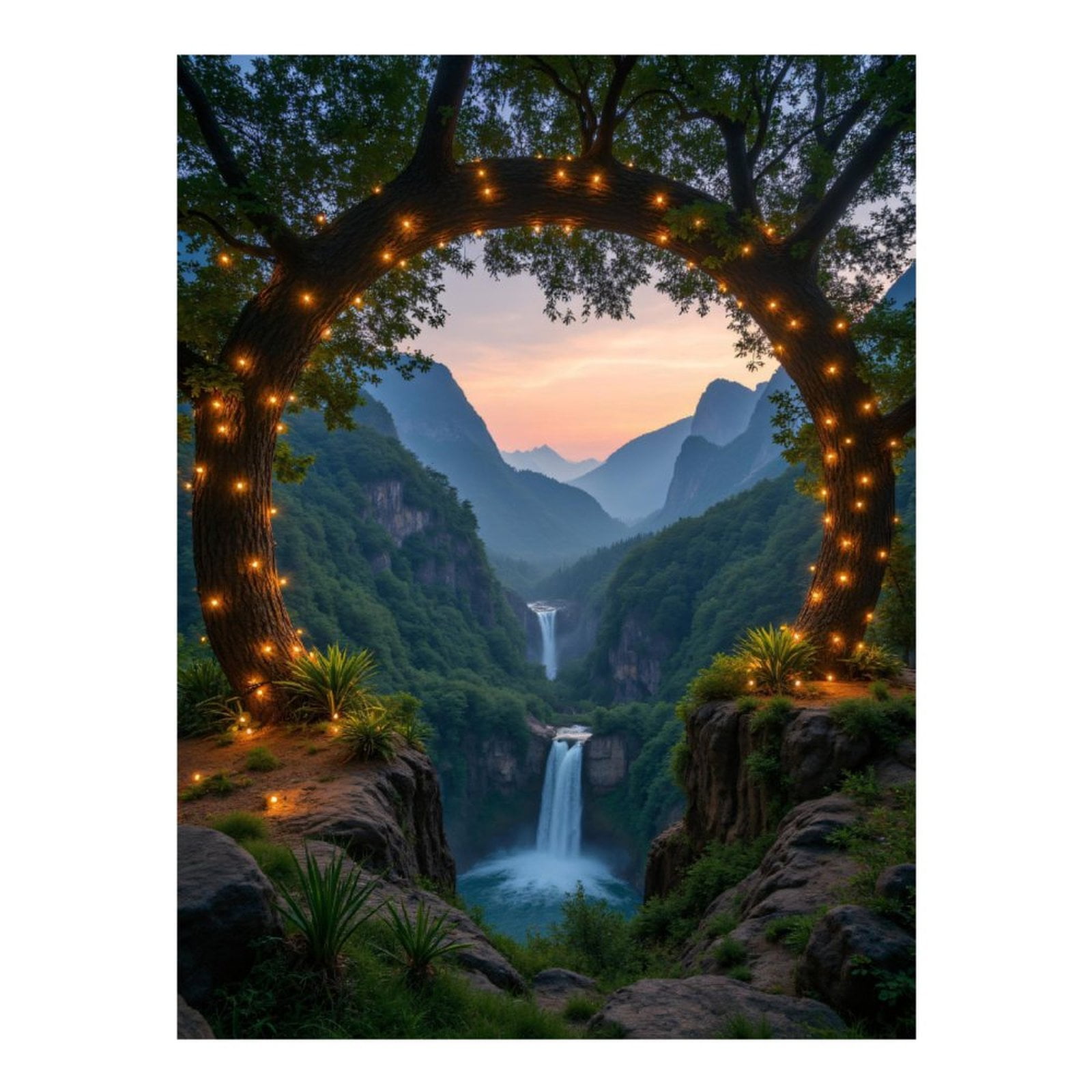 Diamond Art Kit for Adults, Enchanted Forest Waterfall View Diamond ...