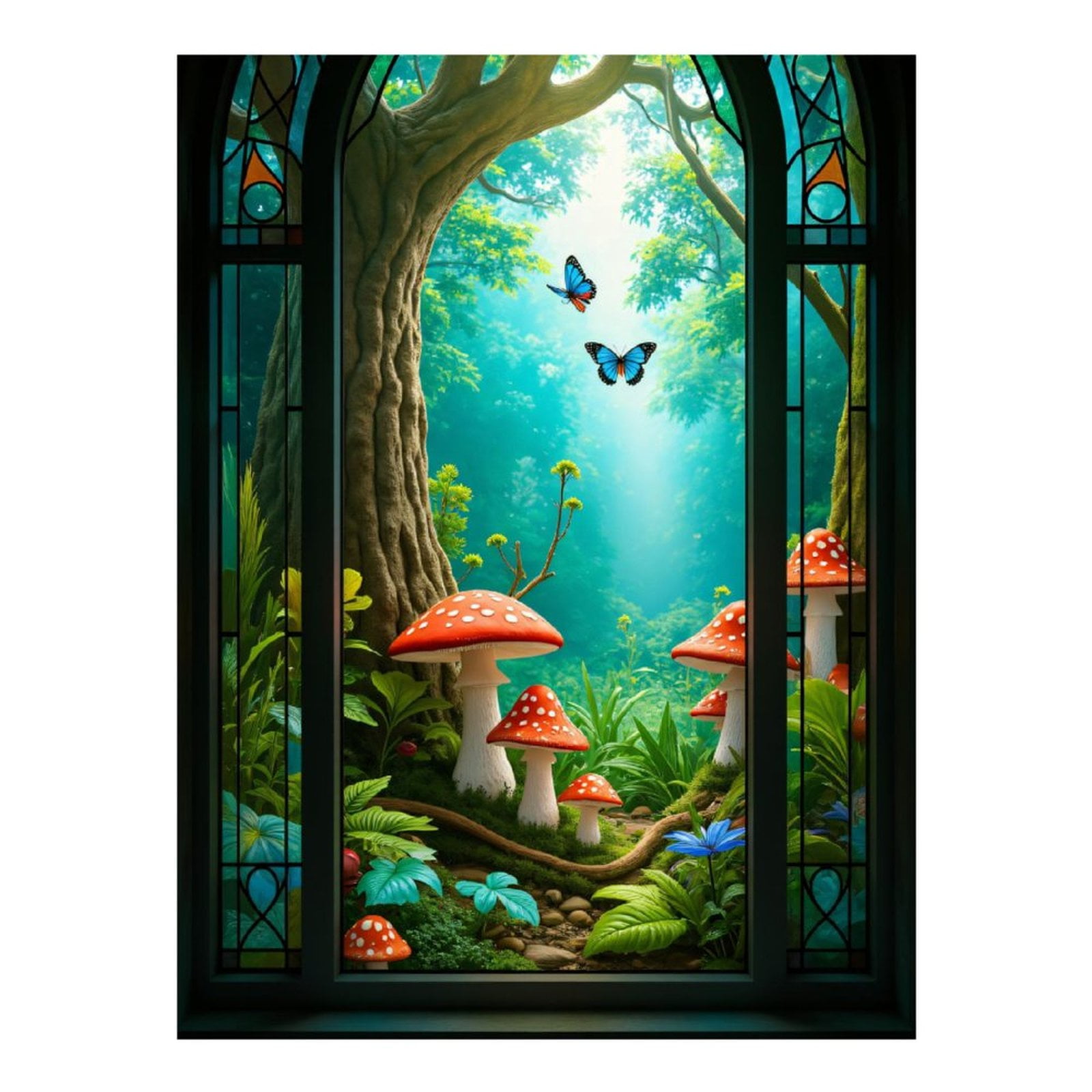 Diamond Art Kit for Adults, Enchanted Forest Window View Diamond ...