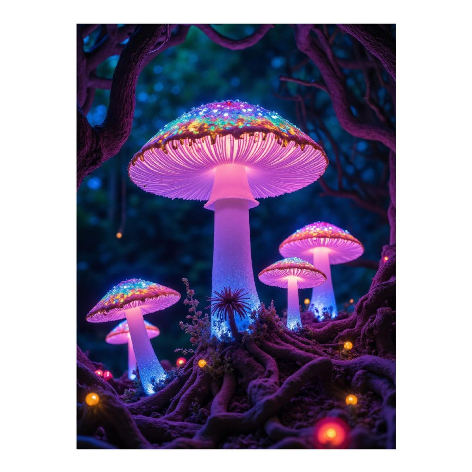 Diamond Art Kit for Adults, Enchanted Glowing Mushroom Forest Diamond ...