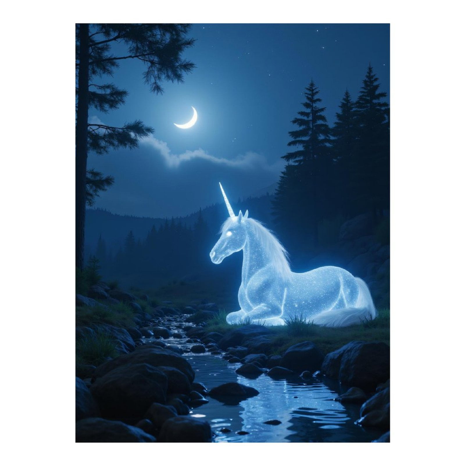 Diamond Art Kit for Adults, Enchanted Moonlit Forest Creature Diamond ...