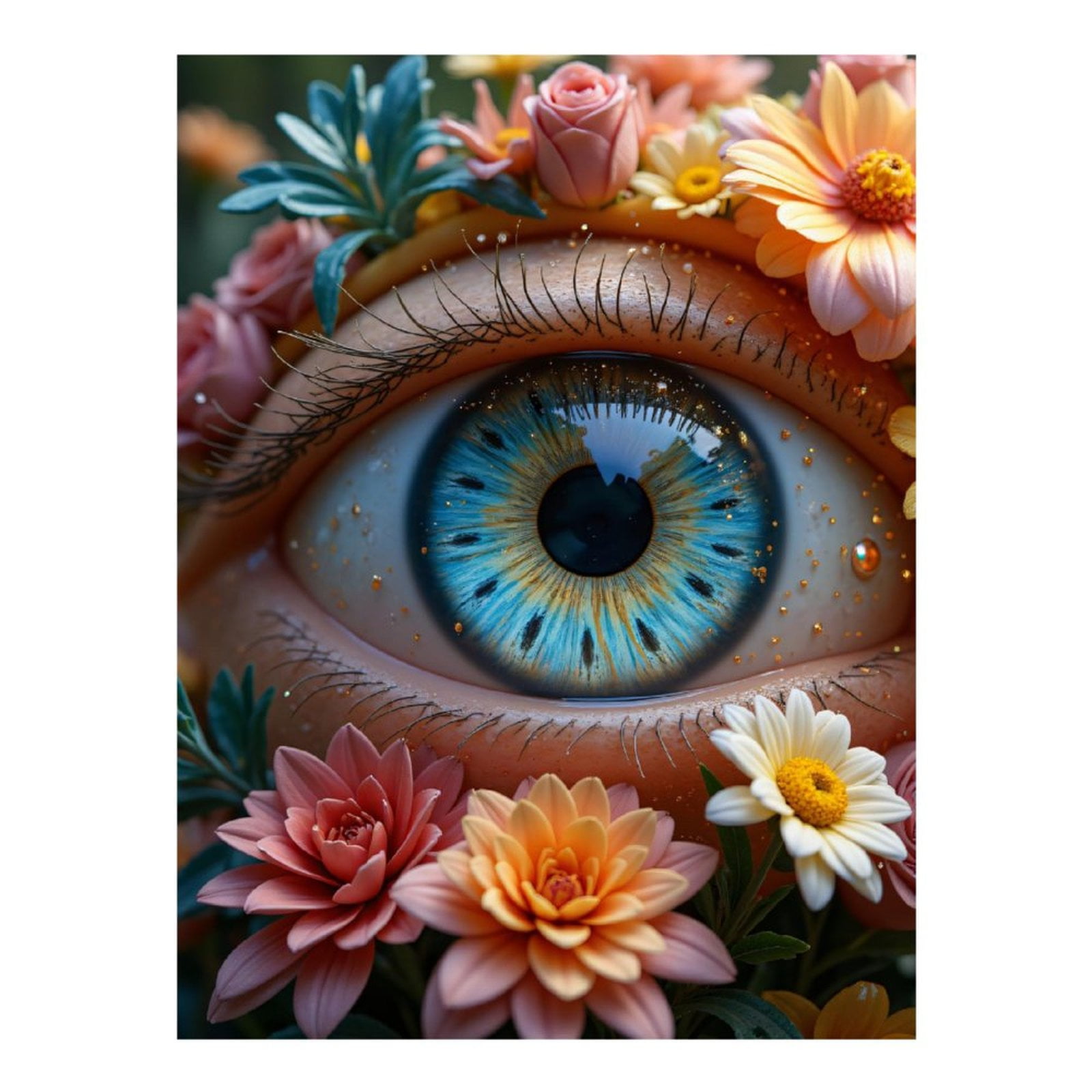 Diamond Art Kit for Adults, Eye Bloom Flower Bouquet Vision Diamond ...