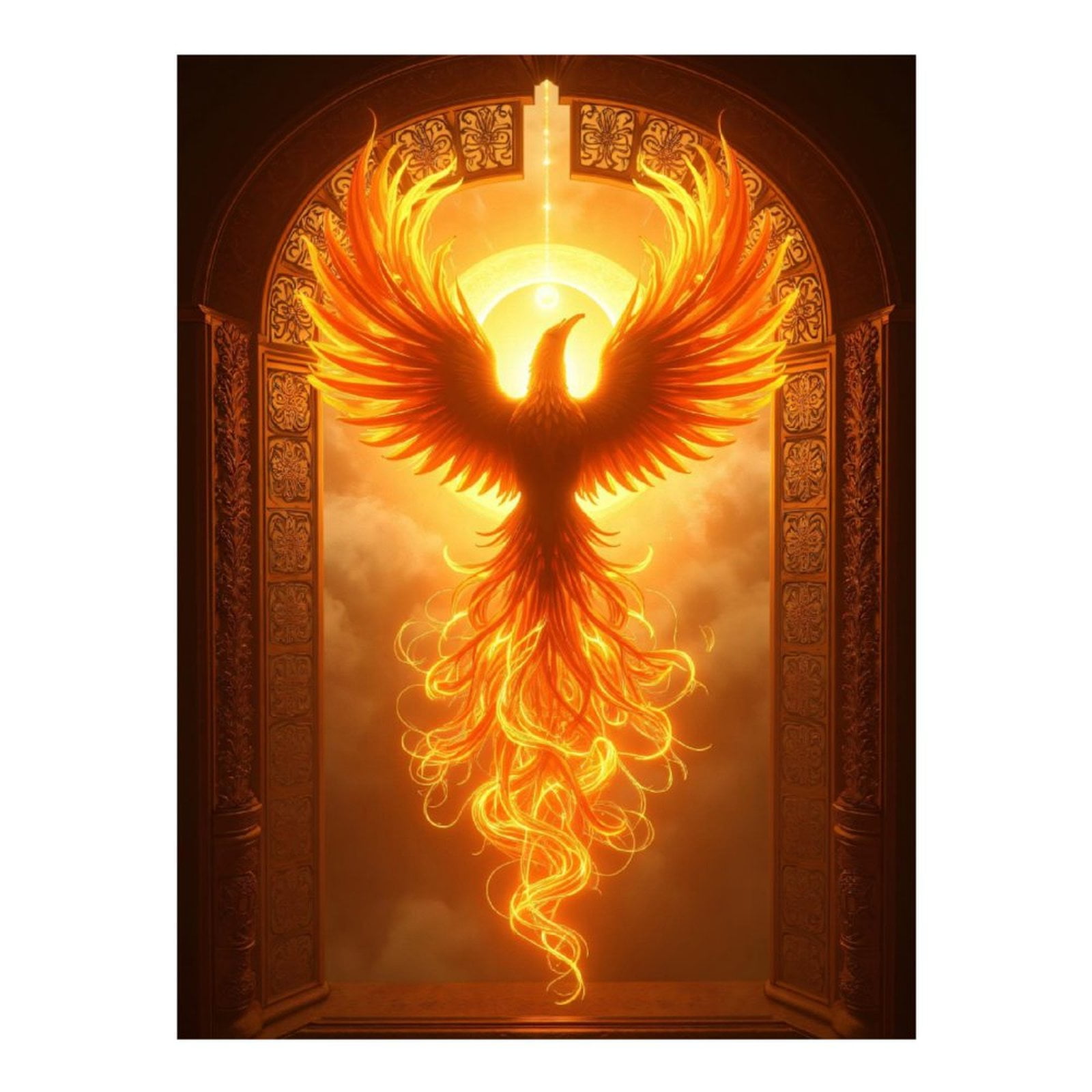 Diamond Art Kit for Adults, Fiery Phoenix Rising at Dawn Diamond ...
