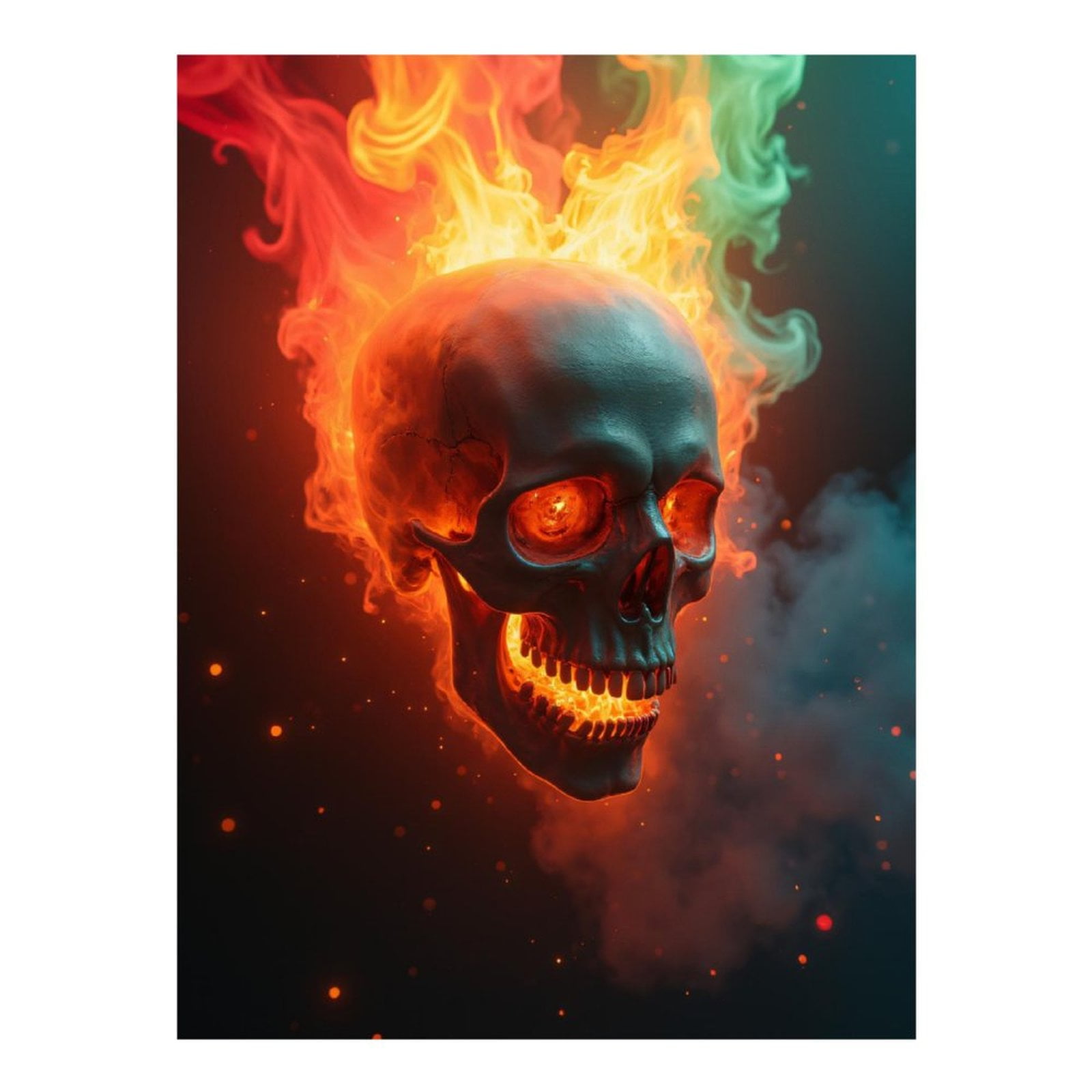 Diamond Art Kit for Adults, Fiery Skull Enigma Diamond Painting for ...