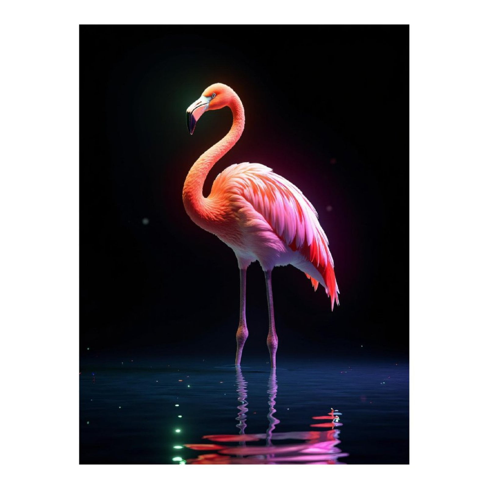 Diamond Art Kit for Adults, Flamingo Neon Reflection Artistry Diamond ...