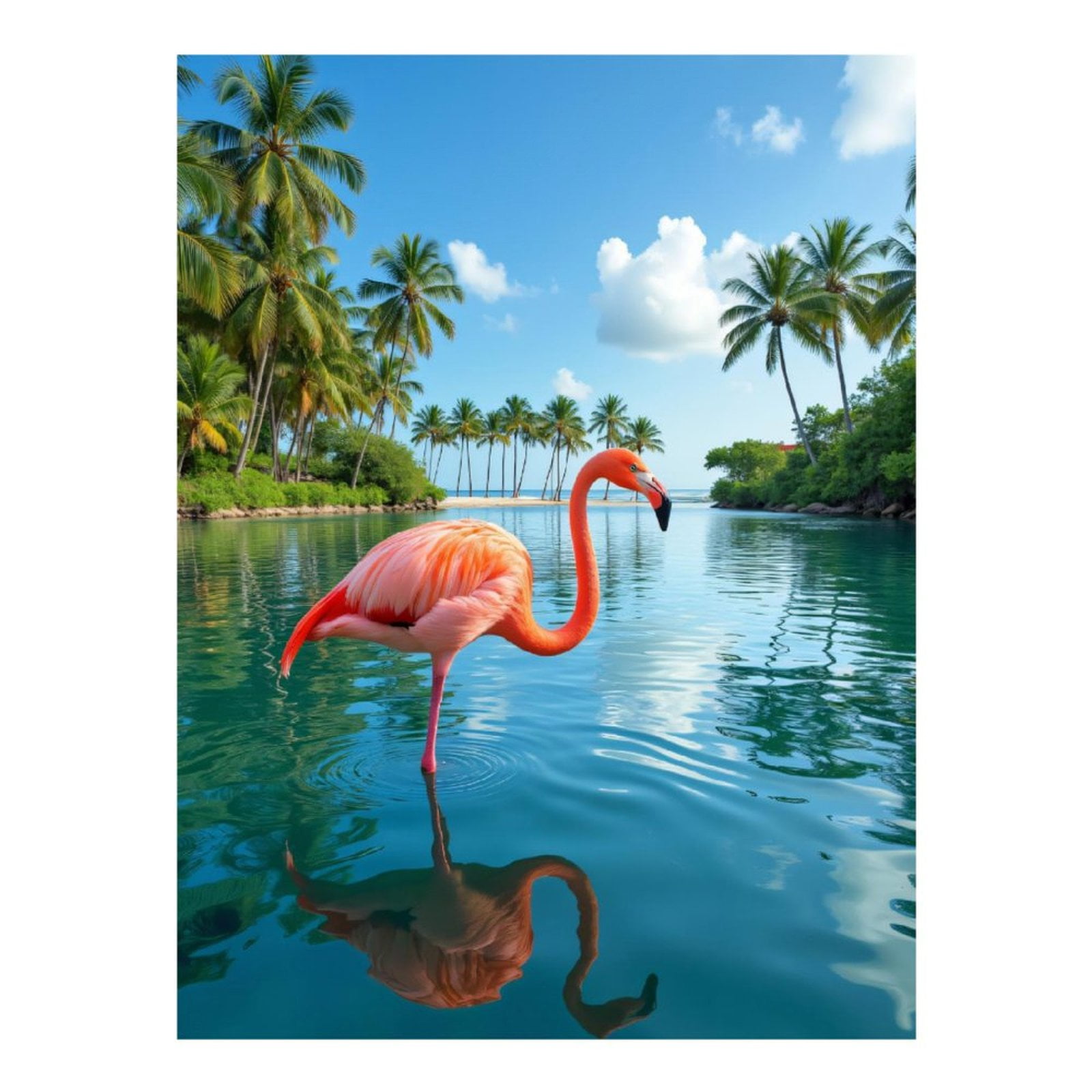 Diamond Art Kit for Adults, Flamingo In Tropical Lagoon Diamond ...