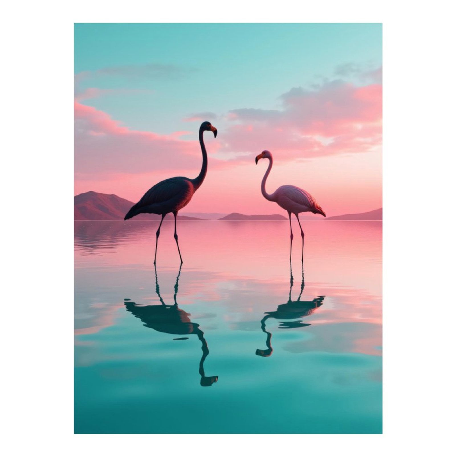 Diamond Art Kit for Adults, Flamingos Sunset Reflection Lake Diamond ...