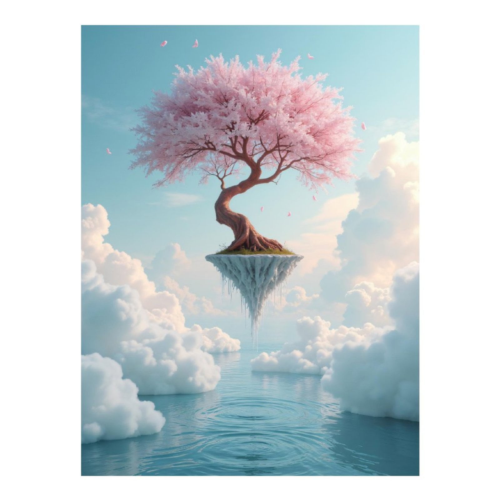 Diamond Art Kit for Adults, Floating Blossom Island Dreamscape Diamond ...