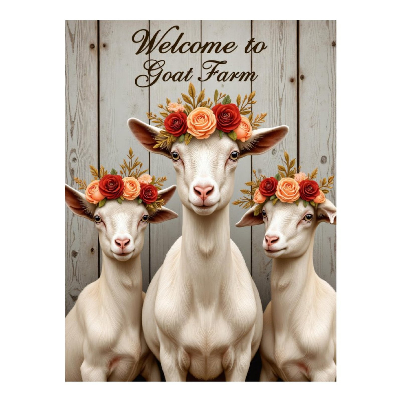 Diamond Art Kit for Adults, Floral Crown Goats Farm Welcome Diamond ...