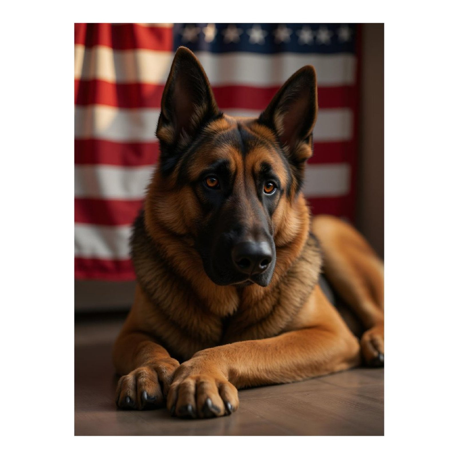 Diamond Art Kit for Adults, German Shepherd Flag Pride Diamond Painting ...