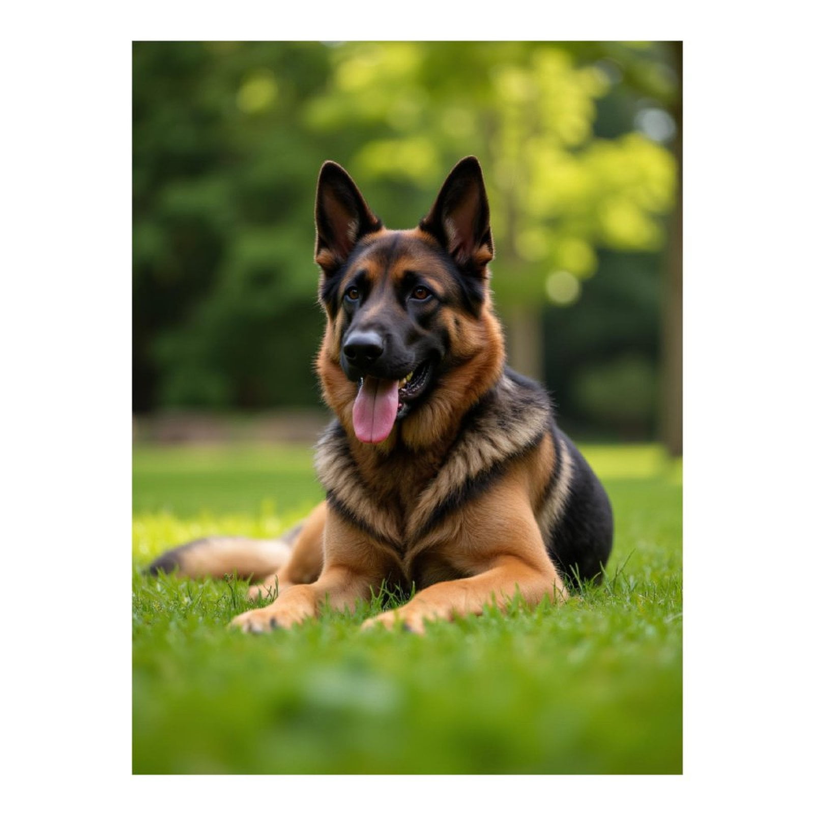 Diamond Art Kit for Adults, German Shepherd In Green Park Diamond Painting for Adults Beginners ...