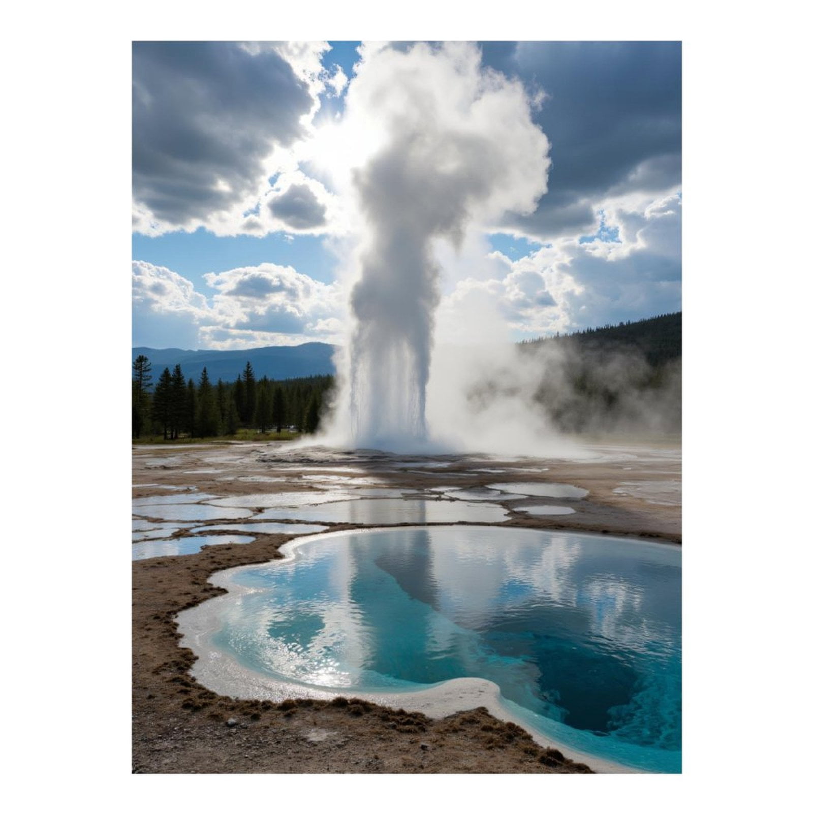 Diamond Art Kit for Adults, Geyser Eruption Blue Pool Sky Diamond ...