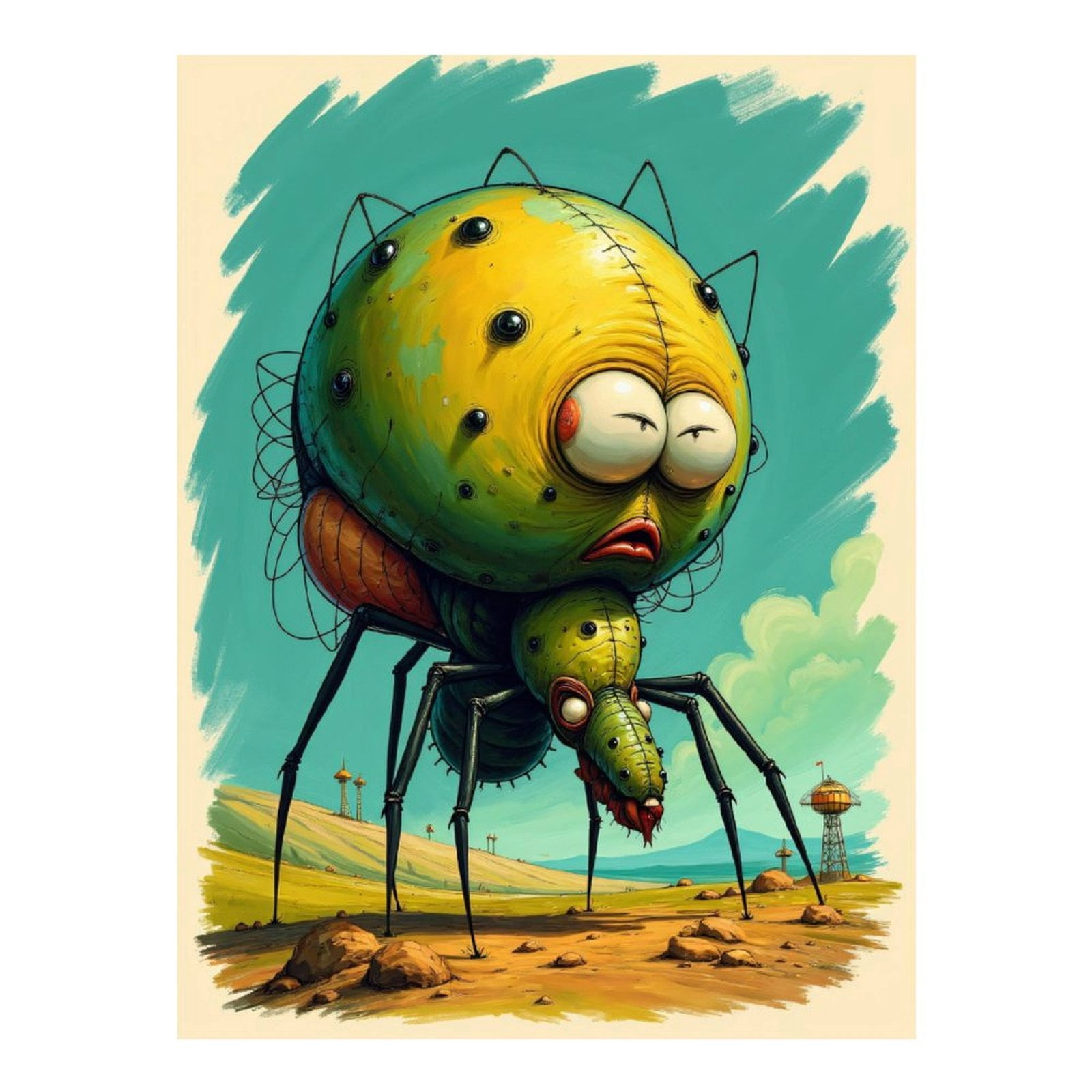 Diamond Art Kit for Adults, Giant Cartoon Spider Desert Landscape ...