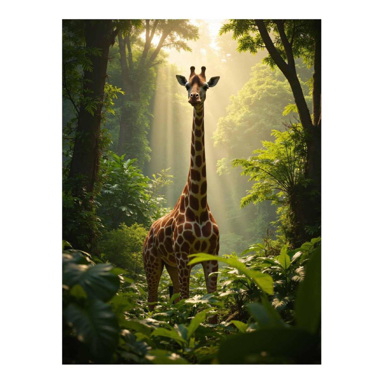 Diamond Art Kit for Adults, Giraffe In Sunlit Jungle Diamond Painting ...