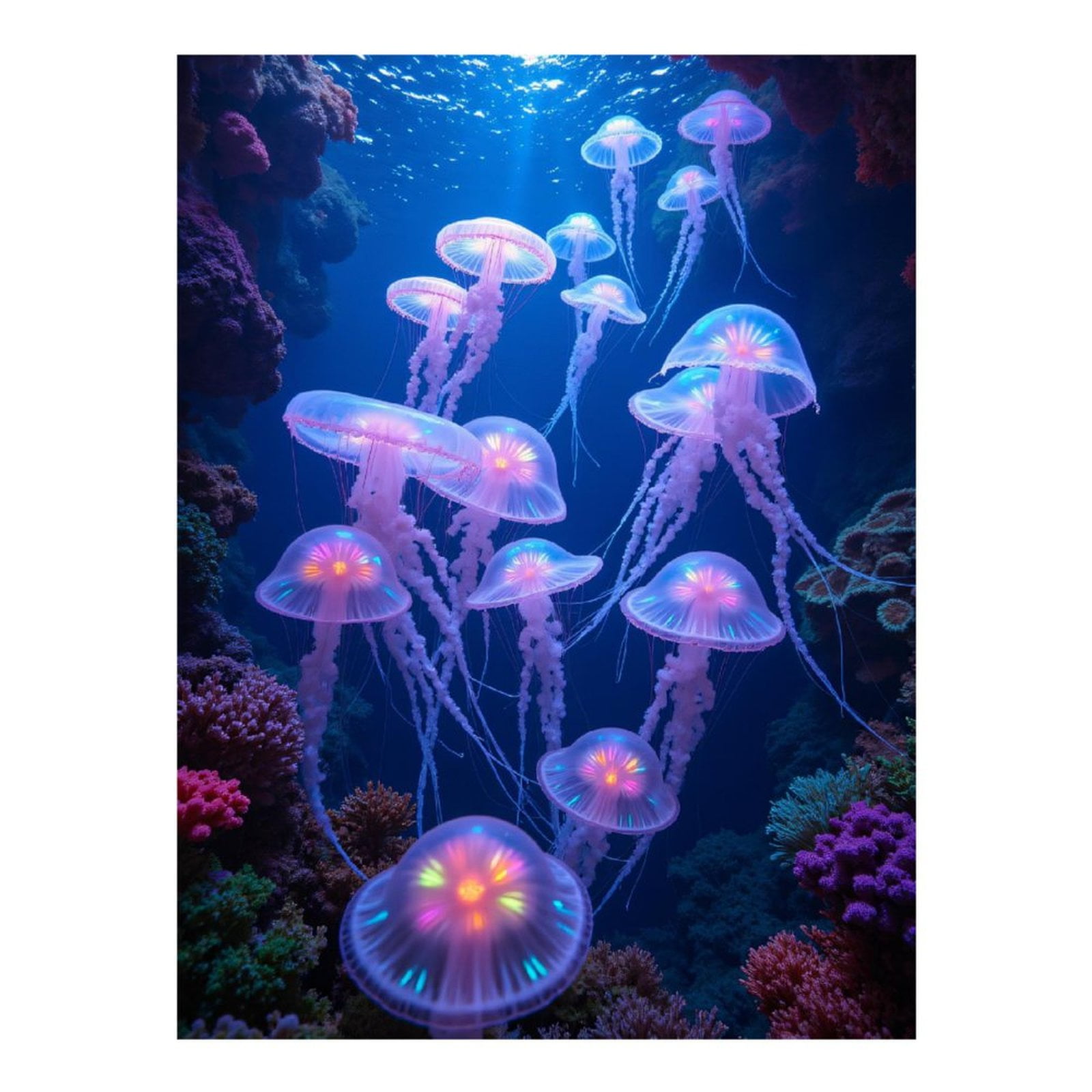 Diamond Art Kit for Adults, Glowing Jellyfish Deep Sea Dance Diamond ...