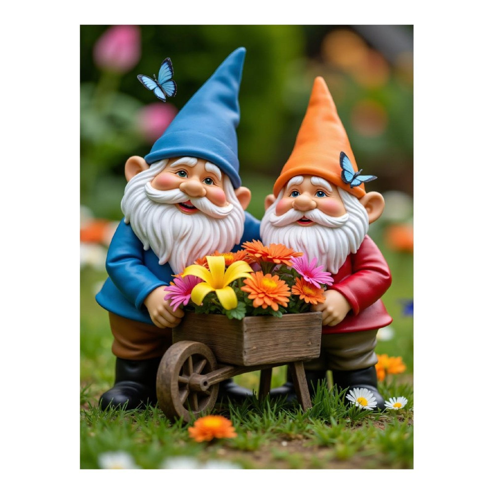 Diamond Art Kit for Adults, Gnome Garden Companions With Butterflies ...