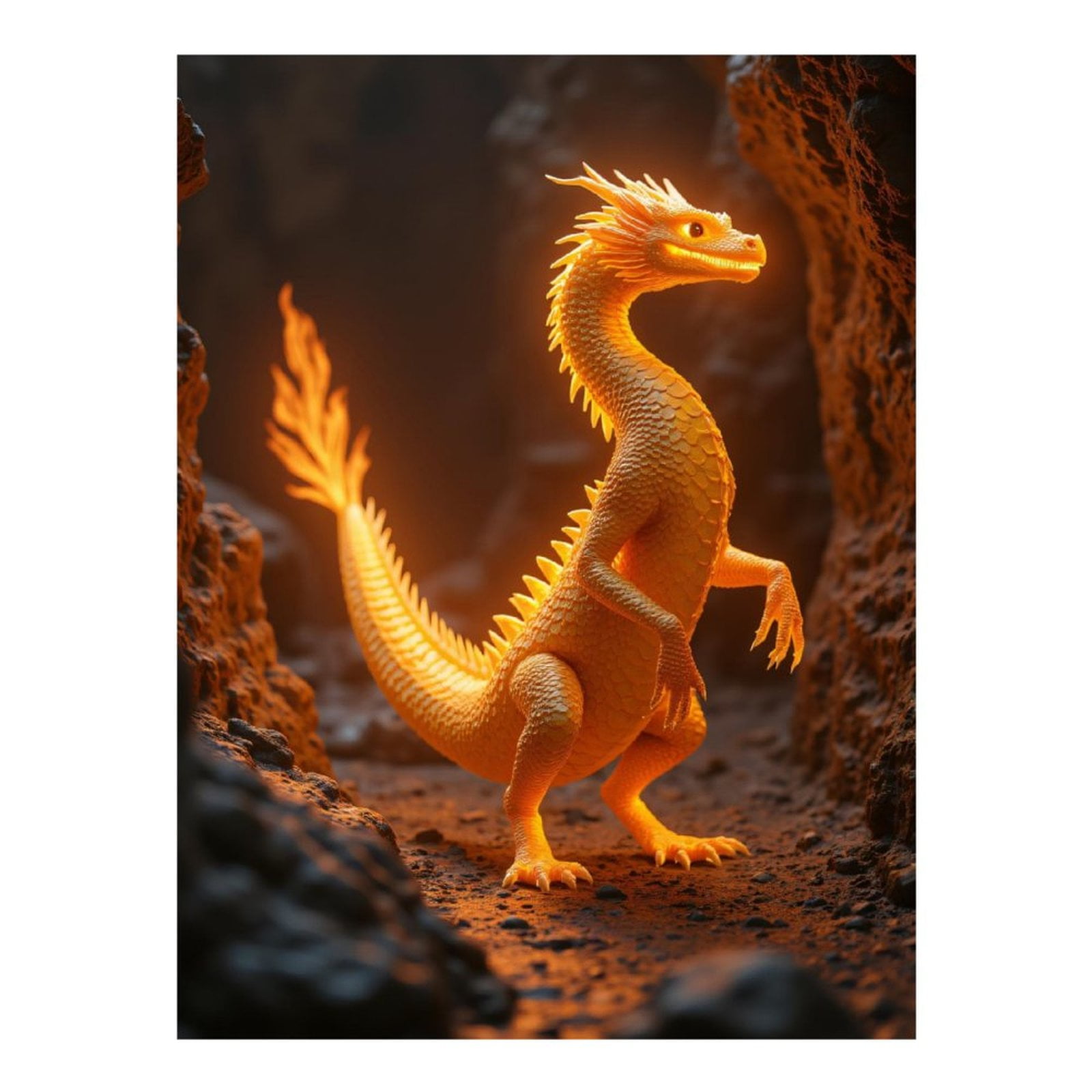 Diamond Art Kit for Adults, Golden Dragon In Enchanted Cave Diamond ...