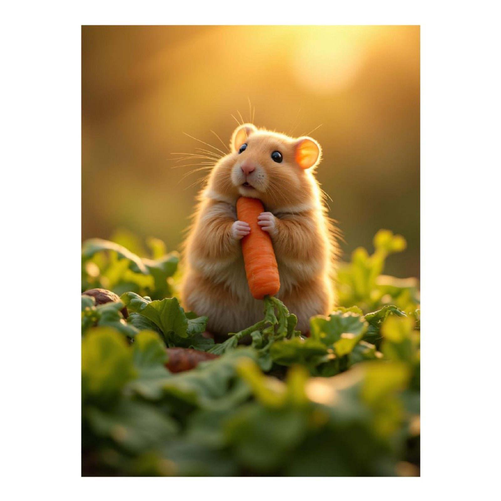 Diamond Art Kit for Adults, Golden Hamster With Carrot Diamond Painting ...