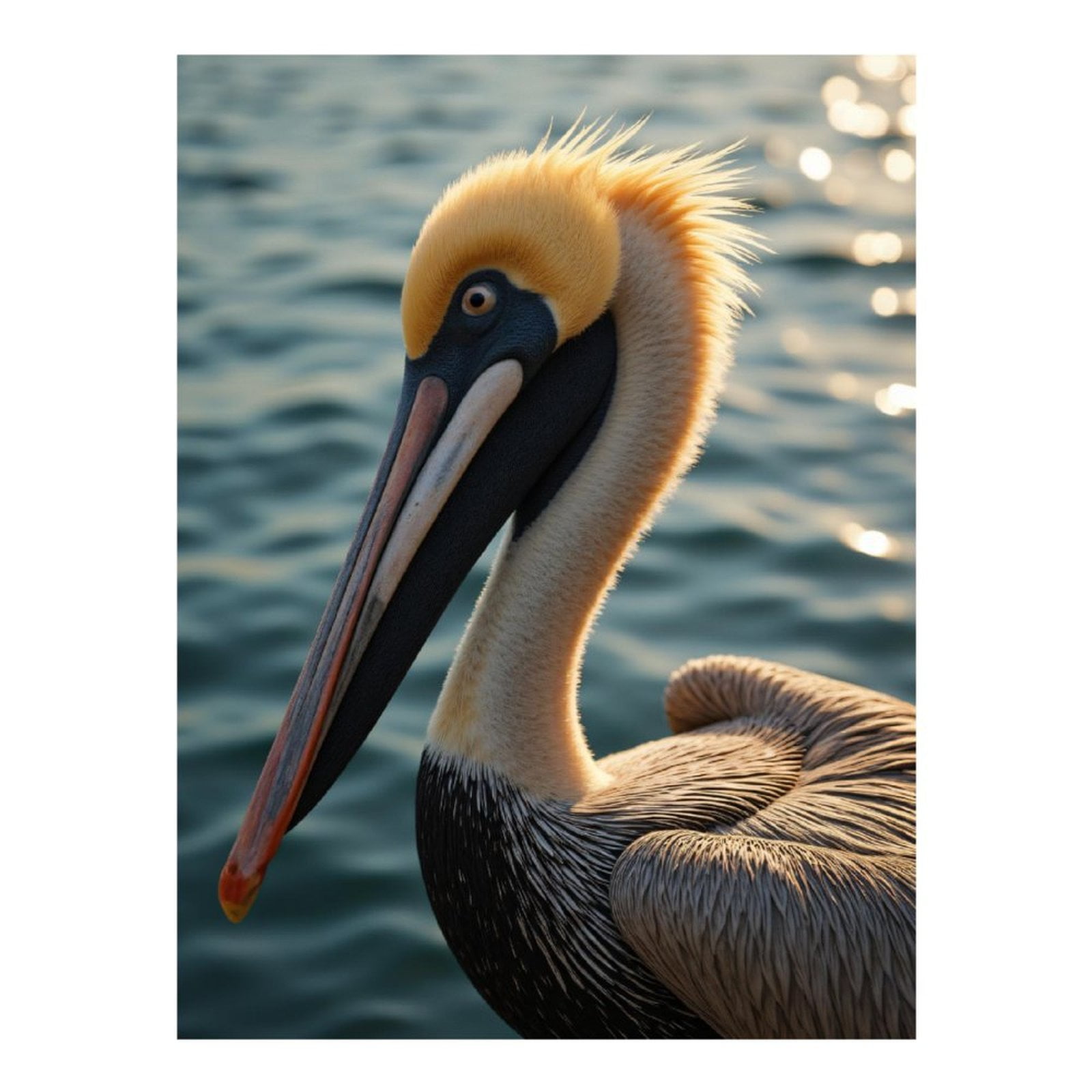 Diamond Art Kit for Adults, Golden Sunset Pelican Portrait Diamond ...
