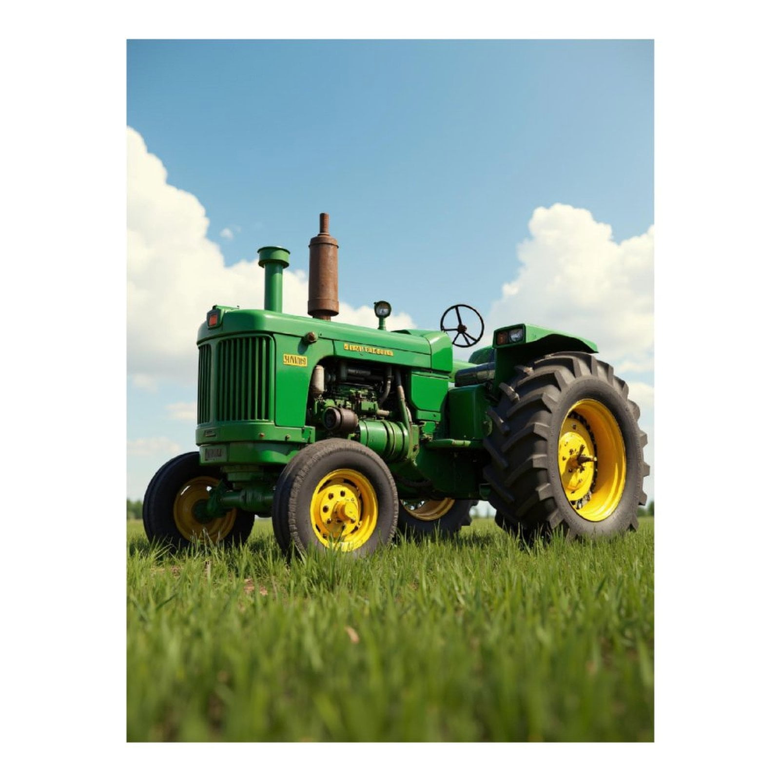 Diamond Art Kit for Adults, Green Vintage Farming Tractor Diamond ...