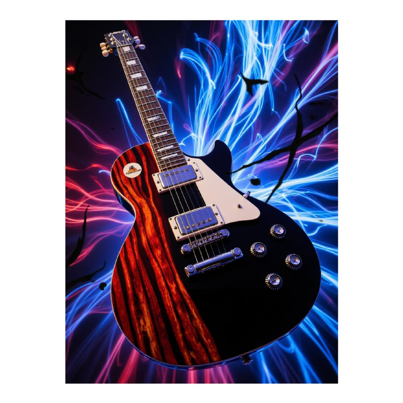 Diamond Art Kit for Adults, Guitar Vibrant Energy Burst Diamond ...