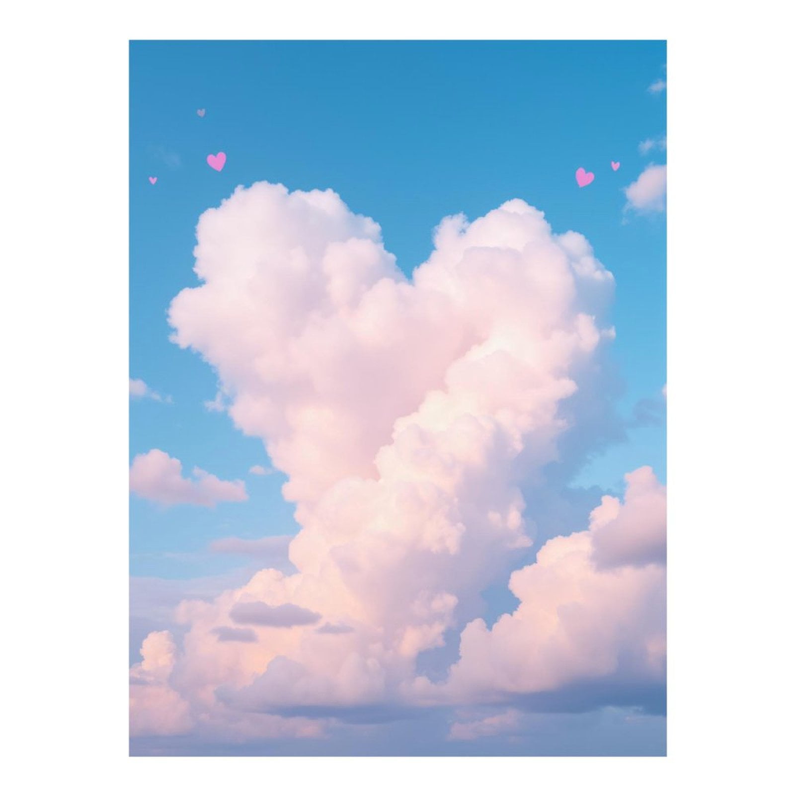 Diamond Art Kit for Adults, Heart Clouds Blue Sky Pink Hearts Diamond ...