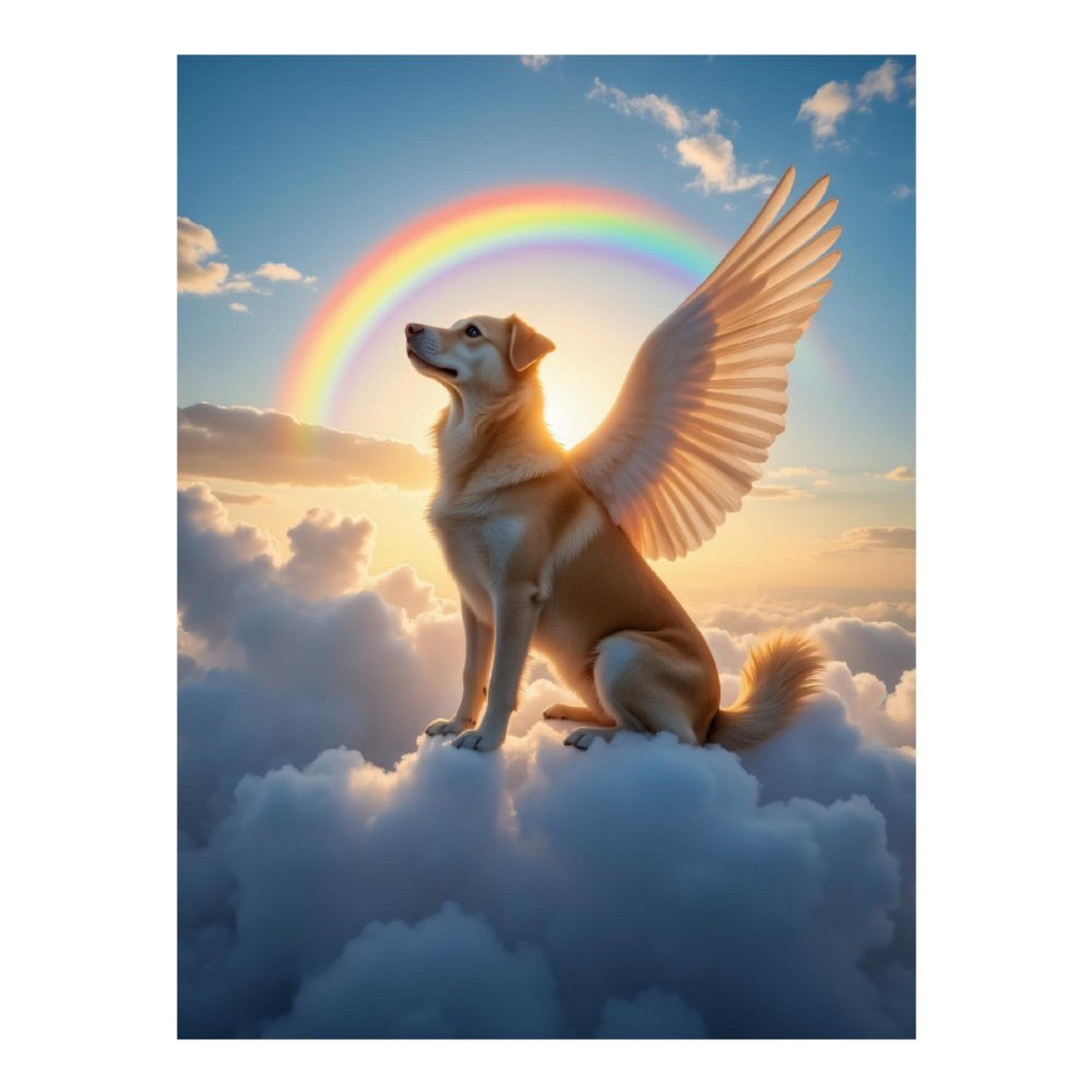 Diamond Art Kit for Adults, Heavenly Canine Winged Rainbow Diamond ...