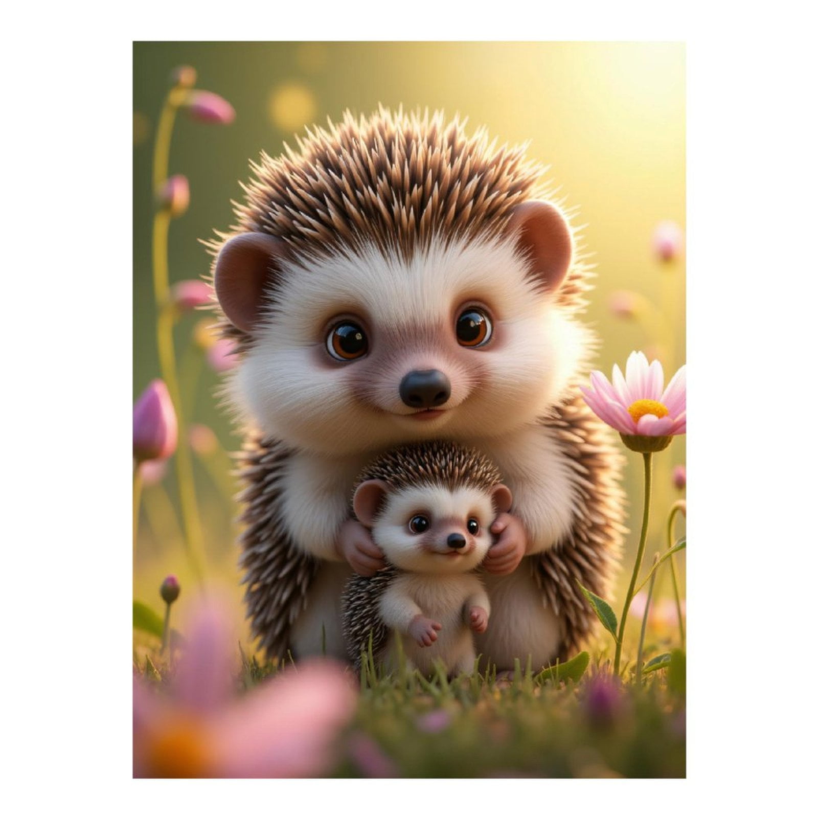 Diamond Art Kit for Adults, Hedgehog Family Garden Blossom Diamond ...
