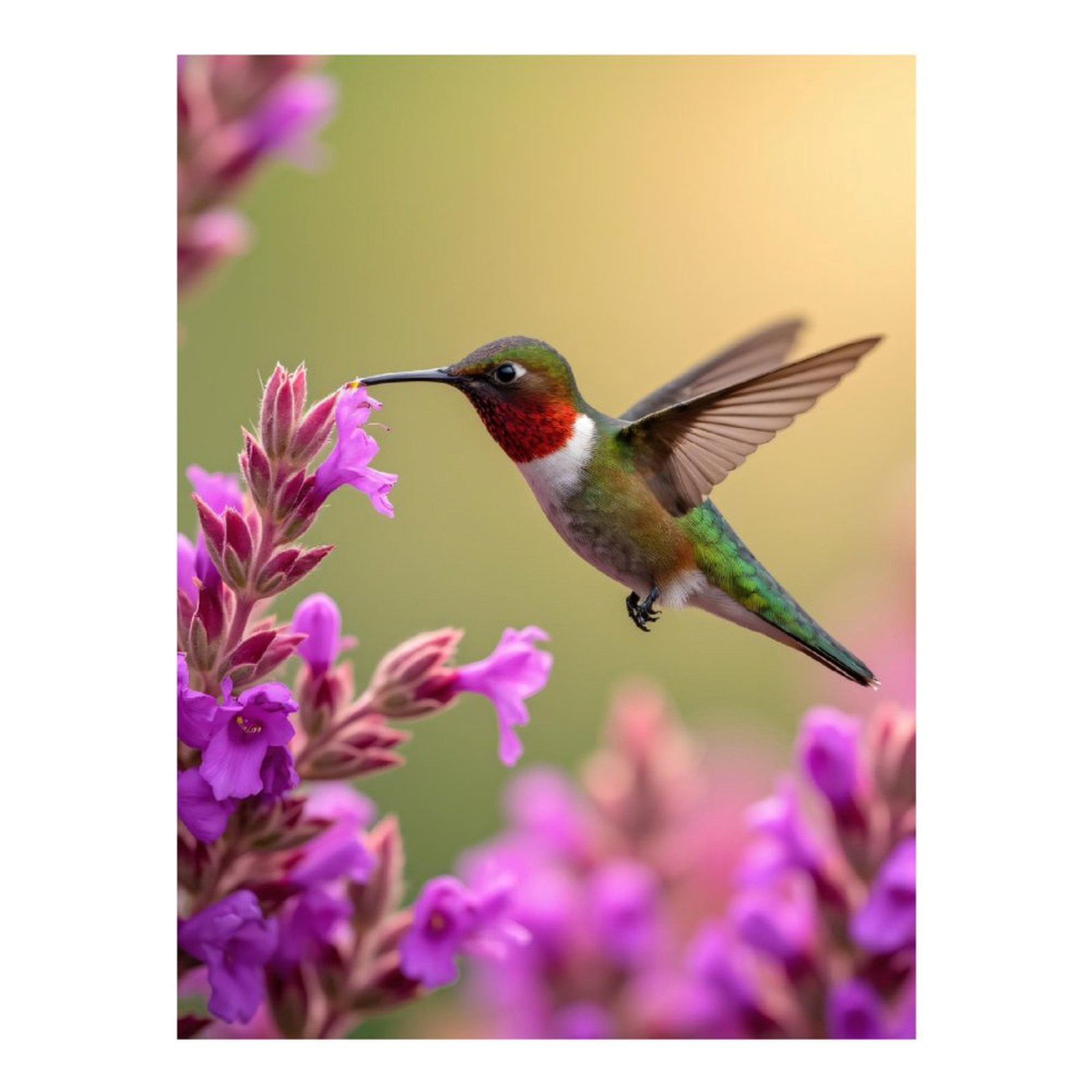 Diamond Art Kit for Adults, Hummingbird Nectar Blooms Garden Diamond ...